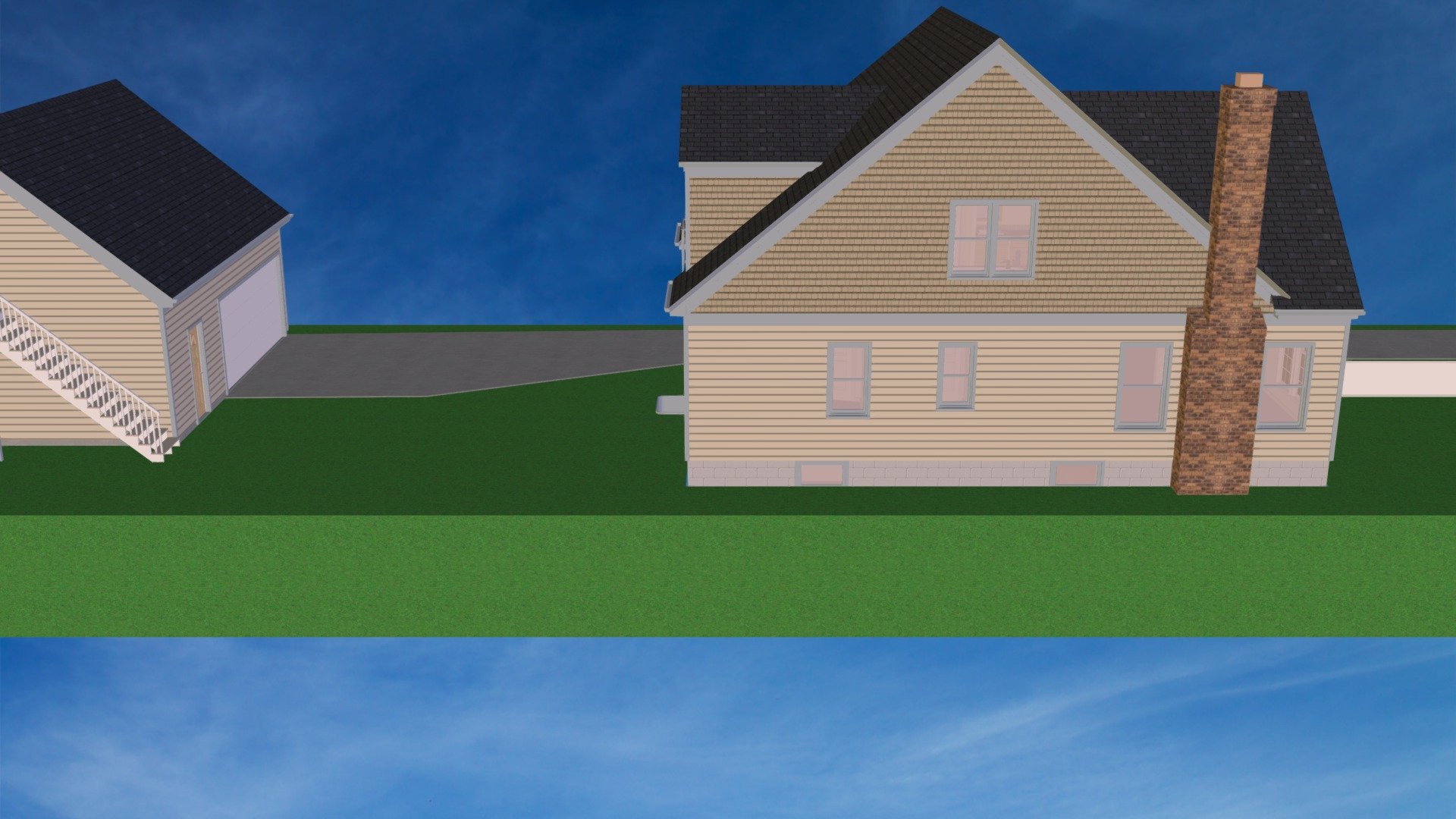 One And Half Story House - 3D model by ChiefExperts [366b844] - Sketchfab