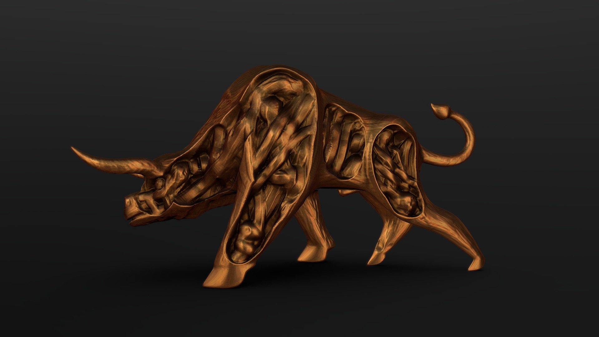 Daily Doodle Undead Bull - Bronze - Buy Royalty Free 3D model by ...