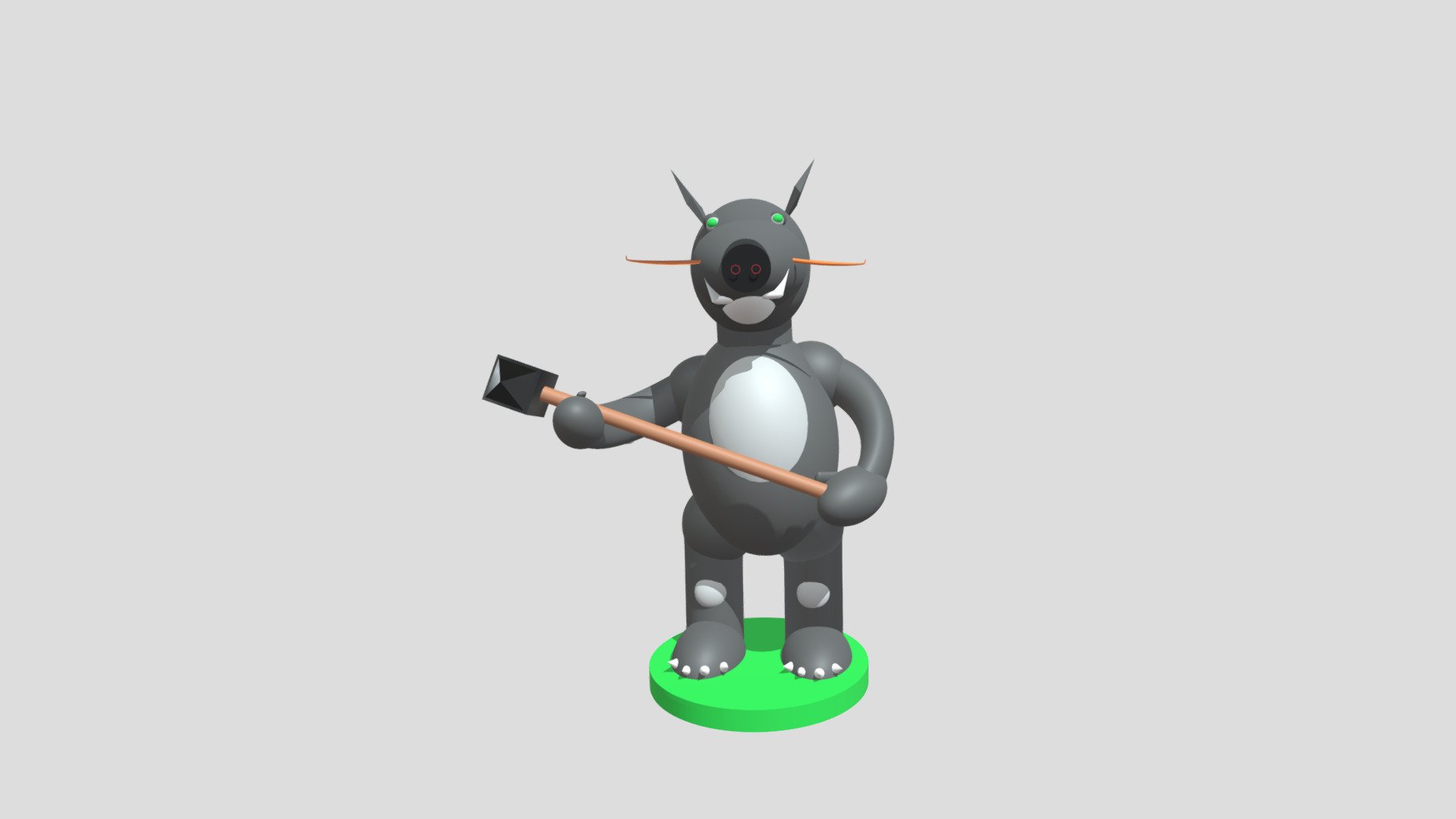 Gray tailed troll with a hammer - 3D model by k.l.shpilevoy [36793a9 ...