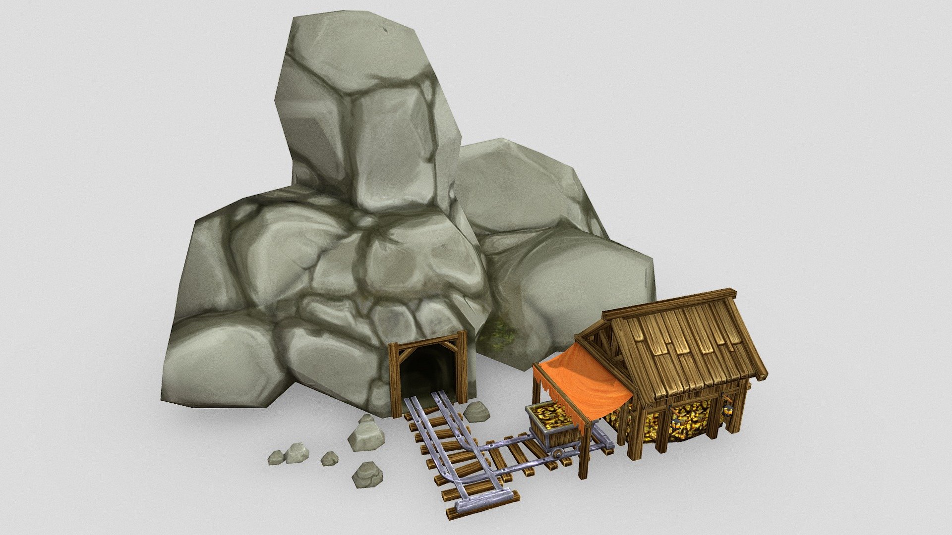 Gold Mine Low Poly - Buy Royalty Free 3D model by playdesign [367f4f1 ...