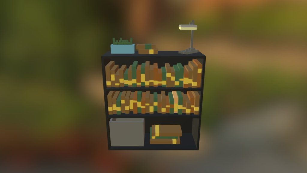 Voxel Book Shelf - 3D model by LoganShanko [368a4fb] - Sketchfab