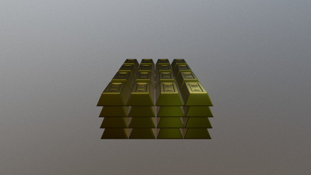 Gold Ingot Stack - 3D model by justinjoelworks [368b04d] - Sketchfab
