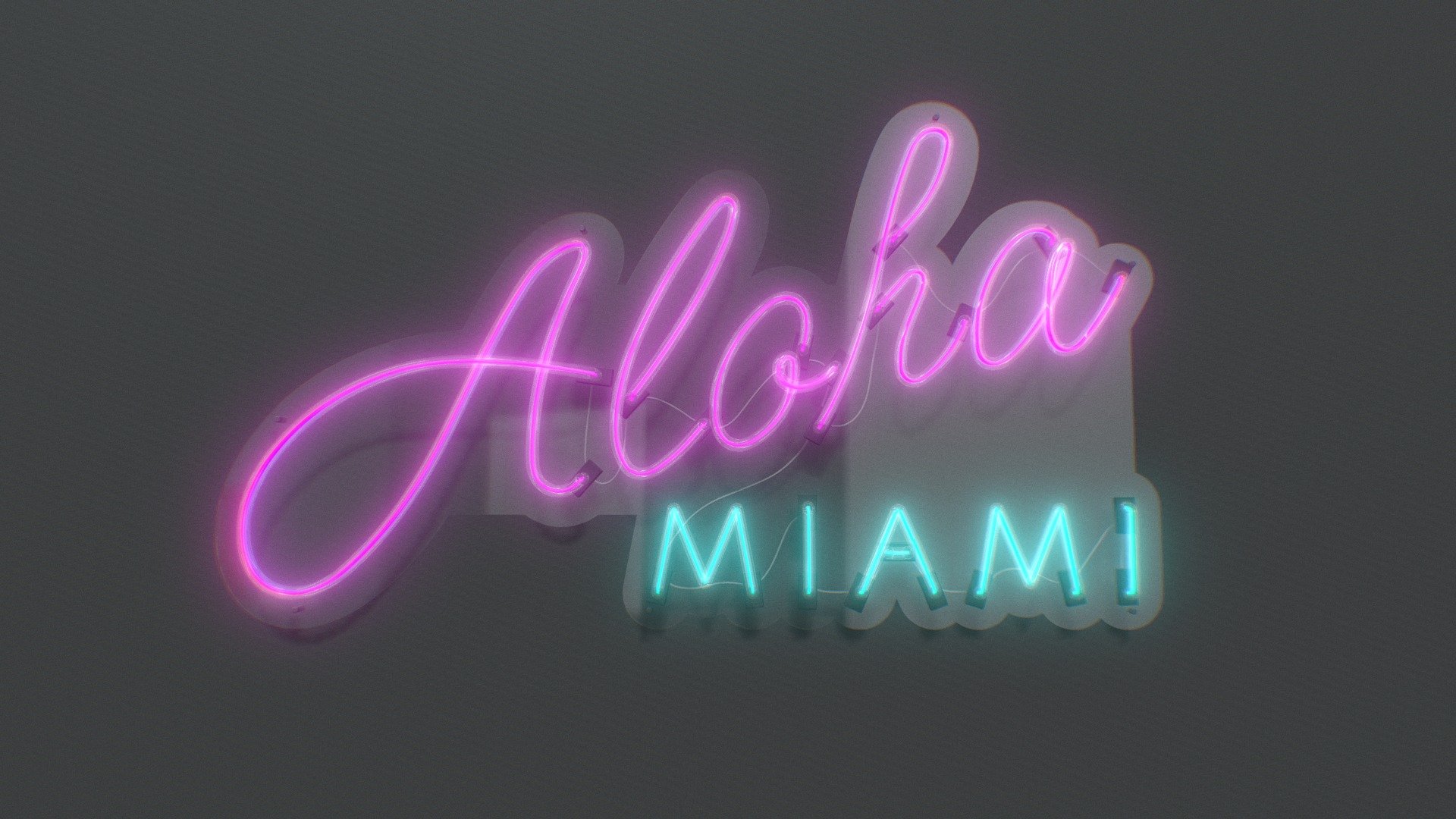 Aloha Miami - Neon Sign - 3D model by NEONPLEX [369356c] - Sketchfab