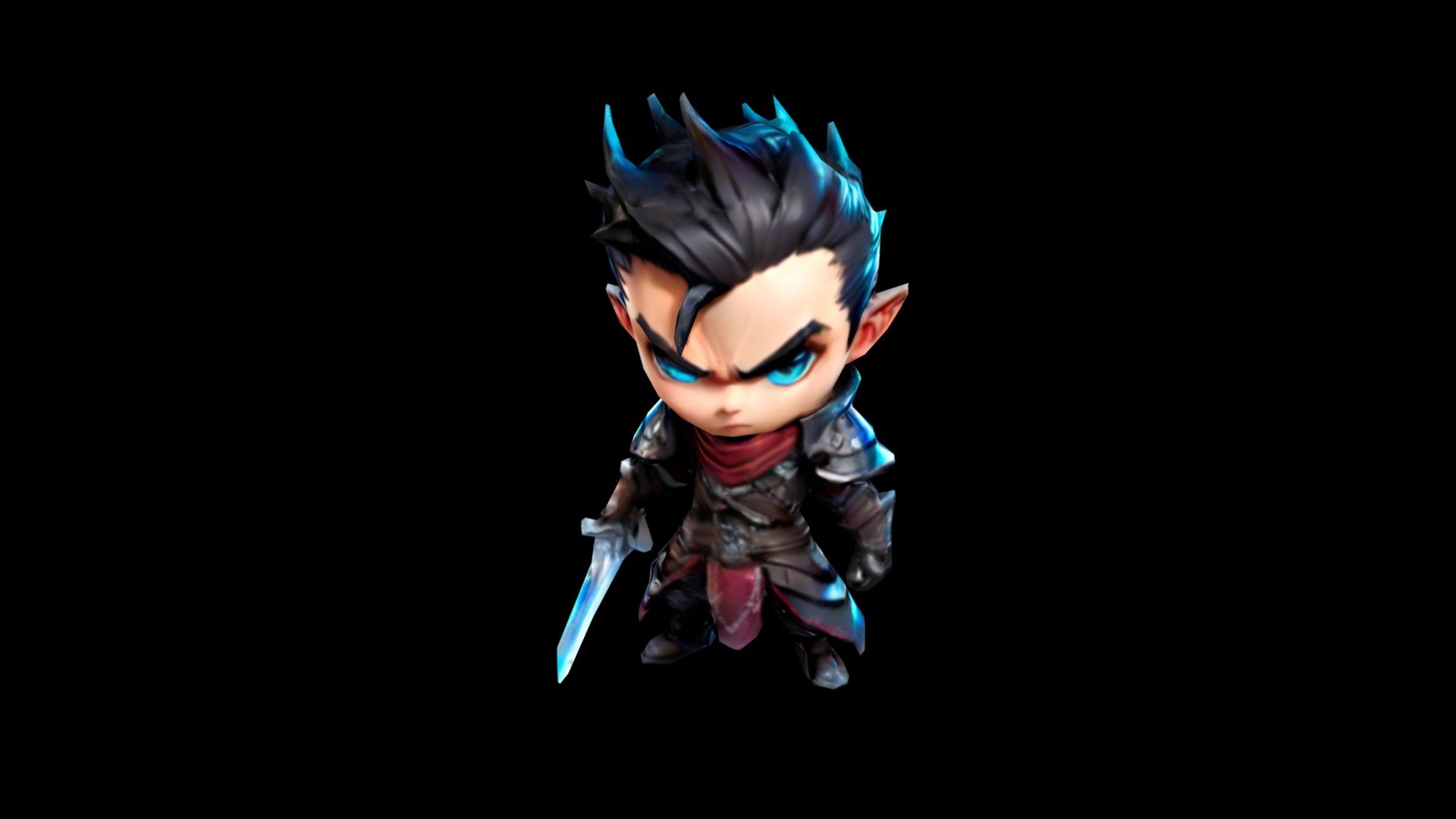 An animated cartoon image of a warrior. - Download Free 3D model by ...