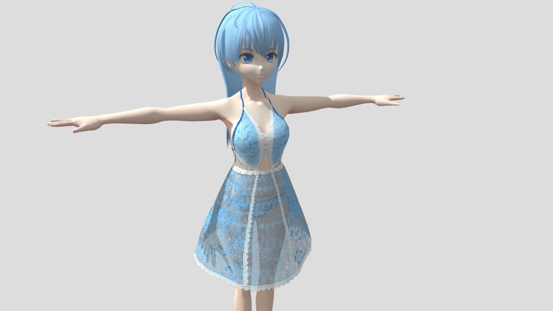 【Anime Character】Rei (Dress/Unity 3D) - Buy Royalty Free 3D model by 3D ...