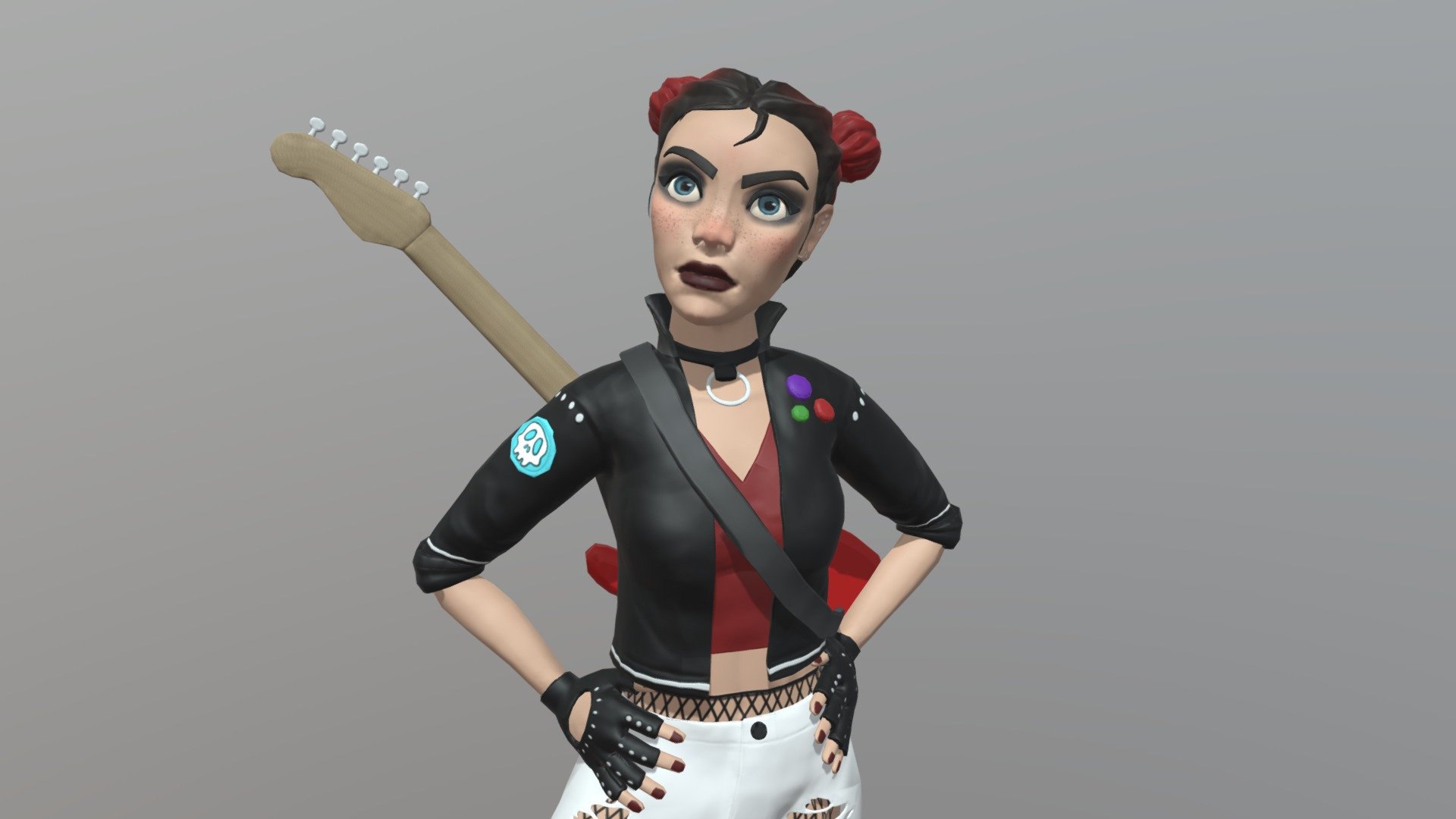 Rock Chick Character - 3D model by Paige (@paigew) [36a303f] - Sketchfab