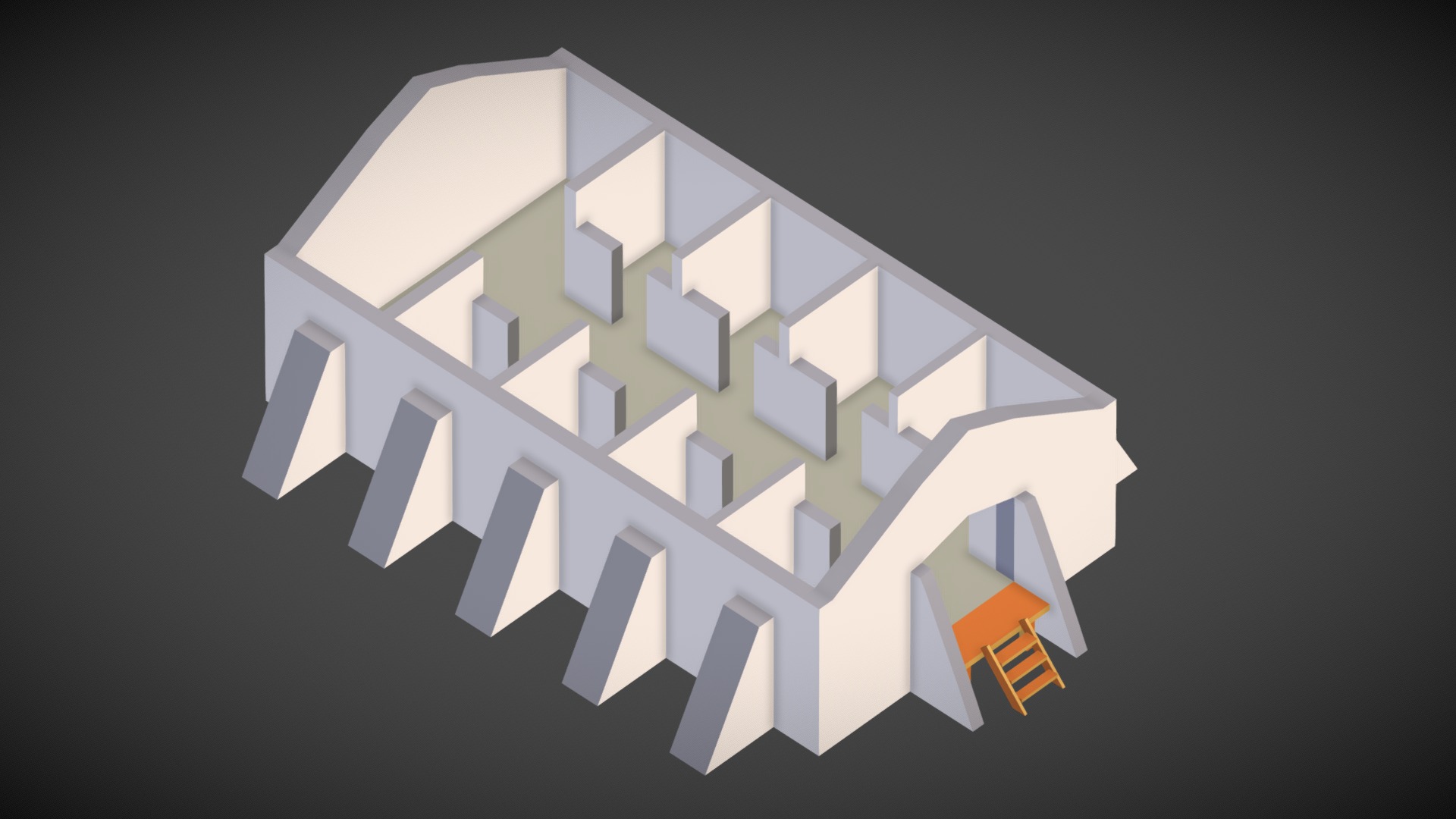 Ancient Roman Horreum (Granary) - Low Poly - 3D model by Alex Martire ...