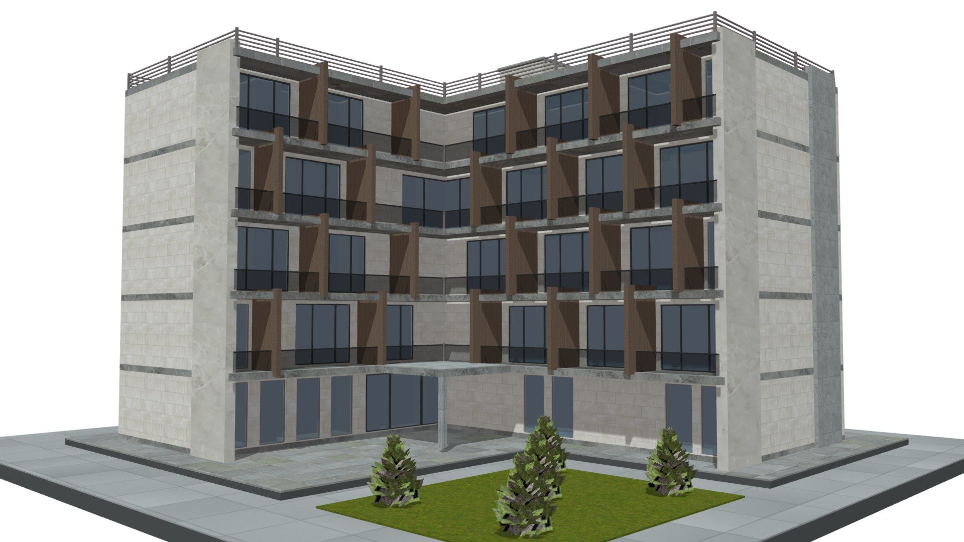 modern apartment building design - Download Free 3D model by zigurat ...