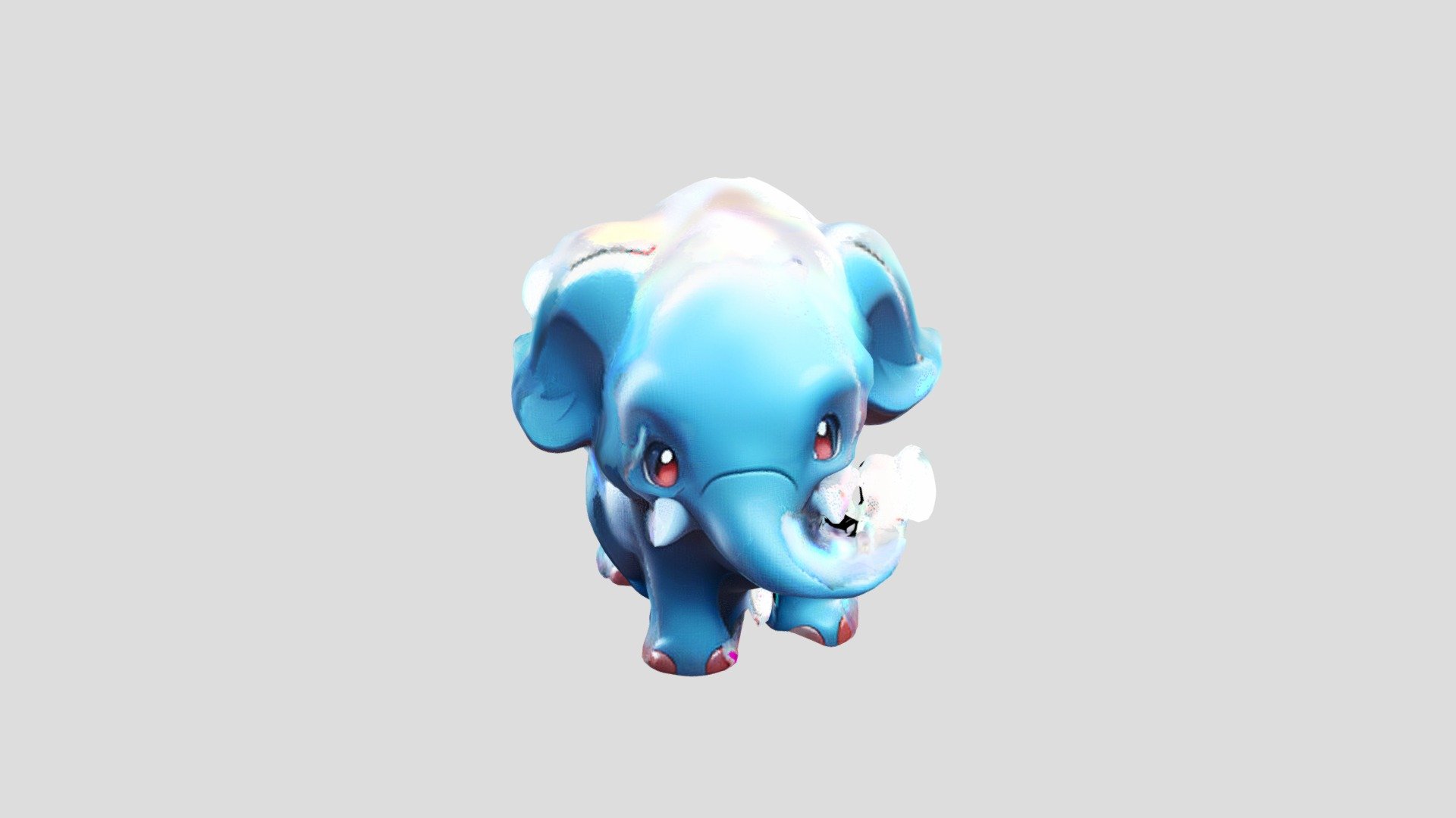 Blue Elephant A cartoonish blue elephant with - Download Free 3D model ...