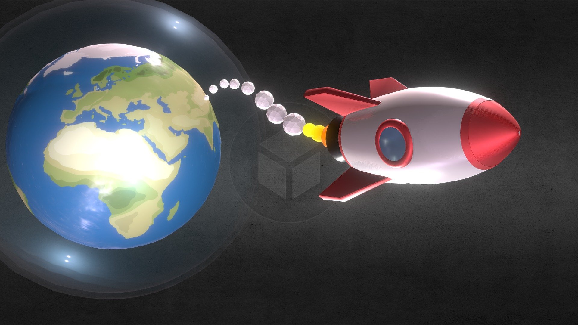 Cartoon space rocket - 3D model by Paszka (@Paszkka) [36b9852] - Sketchfab