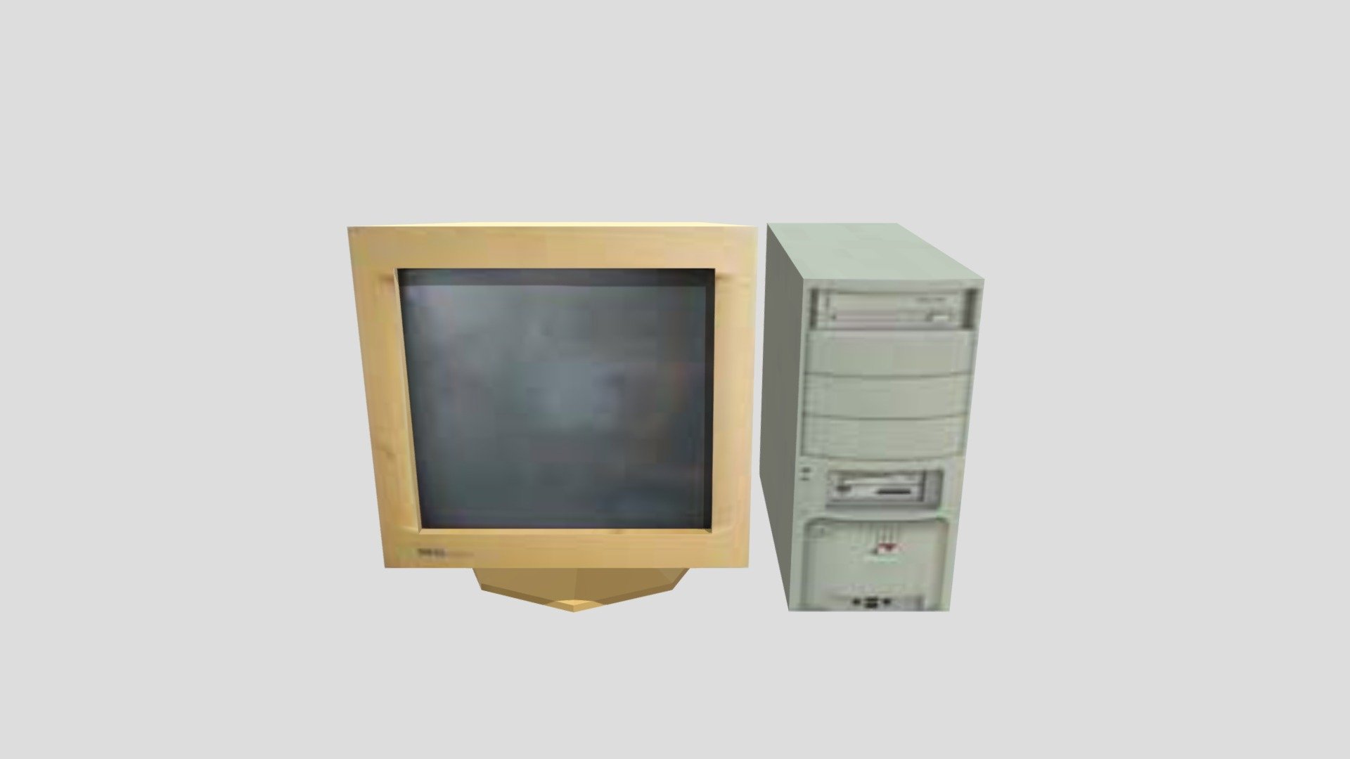 Retro Monitor & PC Tower | PSX Style - Download Free 3D model by ...