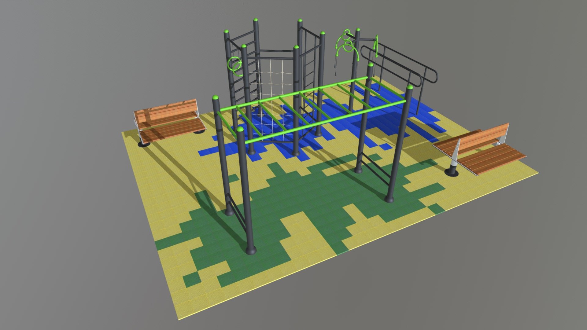 Patio media calistenia simple - 3D model by Alfred Klapp (@aklapp ...