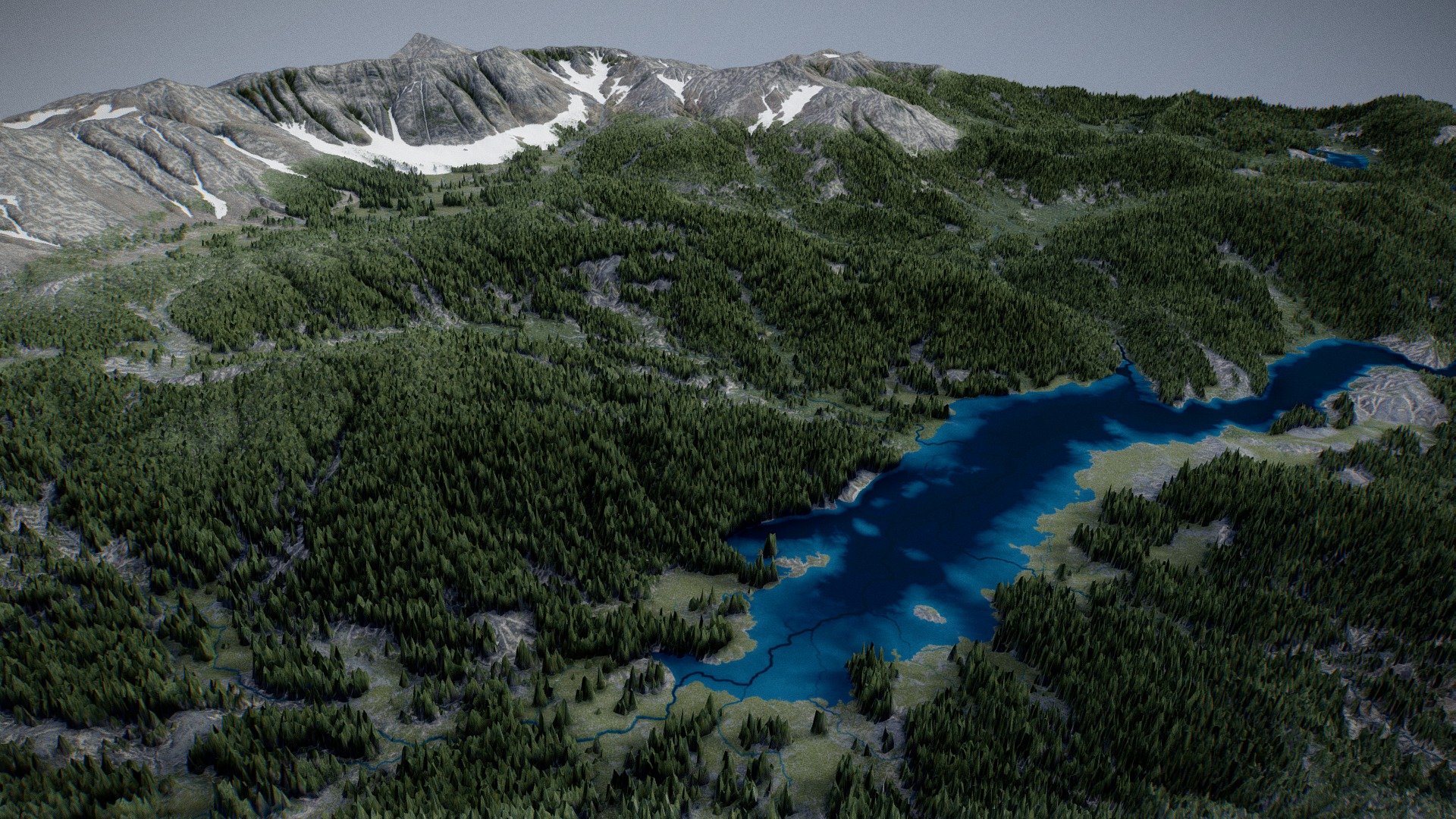 Alpine mountain scene - Download Free 3D model by test1 [36c1abc ...