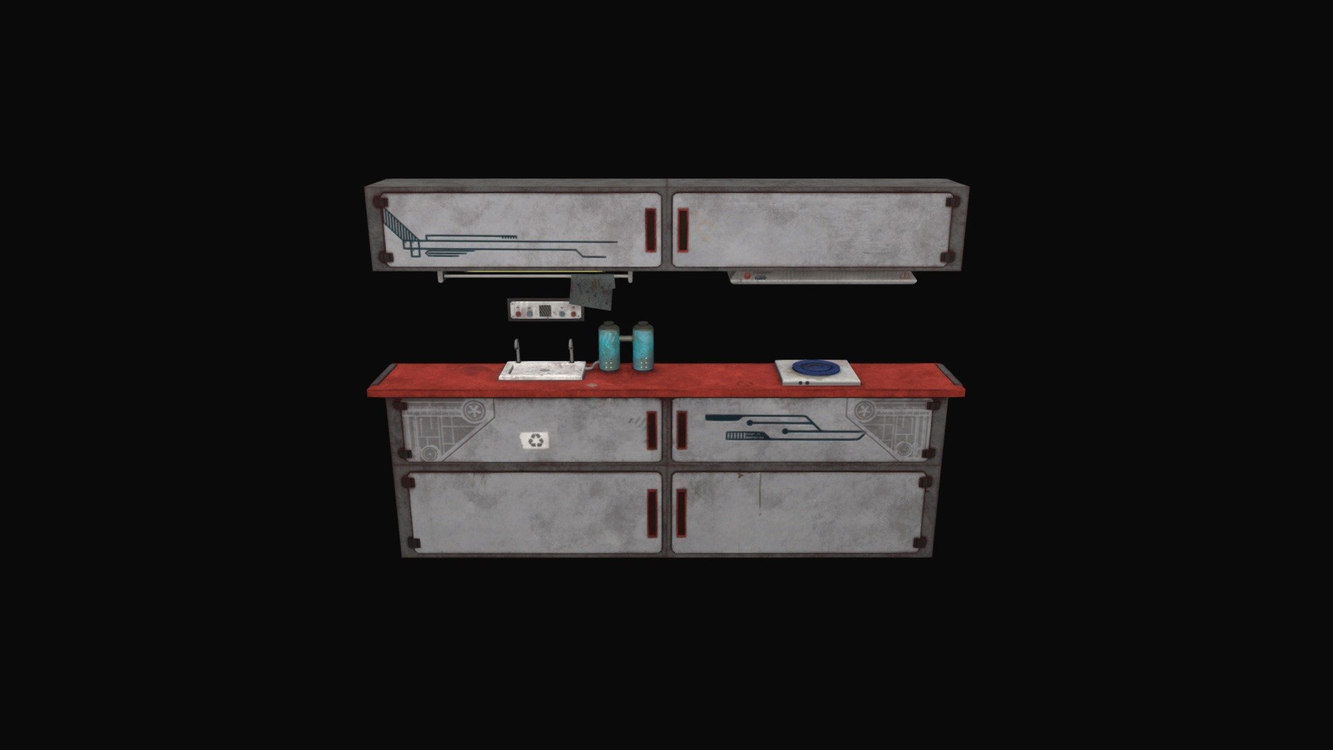 Bunker Kitchen - 3D model by CelC [36c3d4a] - Sketchfab