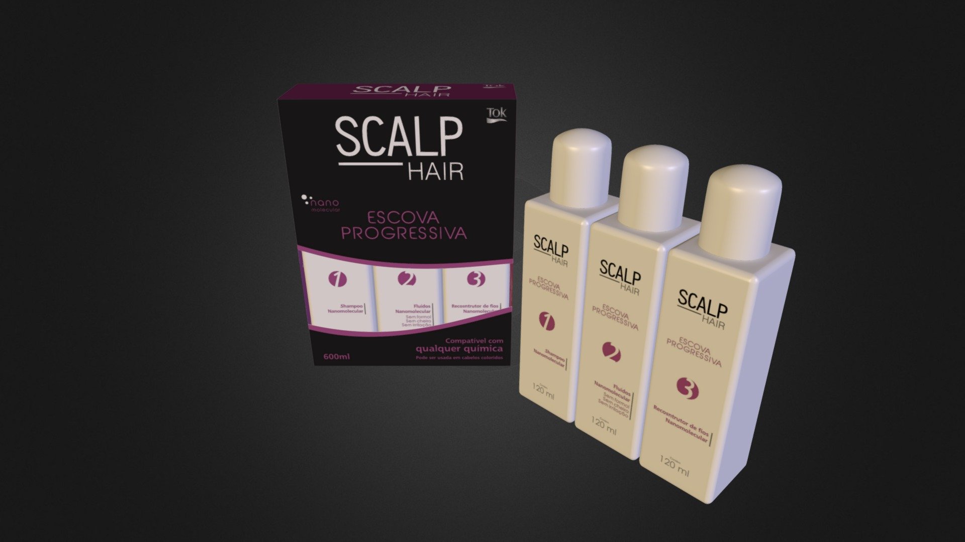 Tok Scalp Hair Preto - 3D model by fraganeto [36c8ff0] - Sketchfab