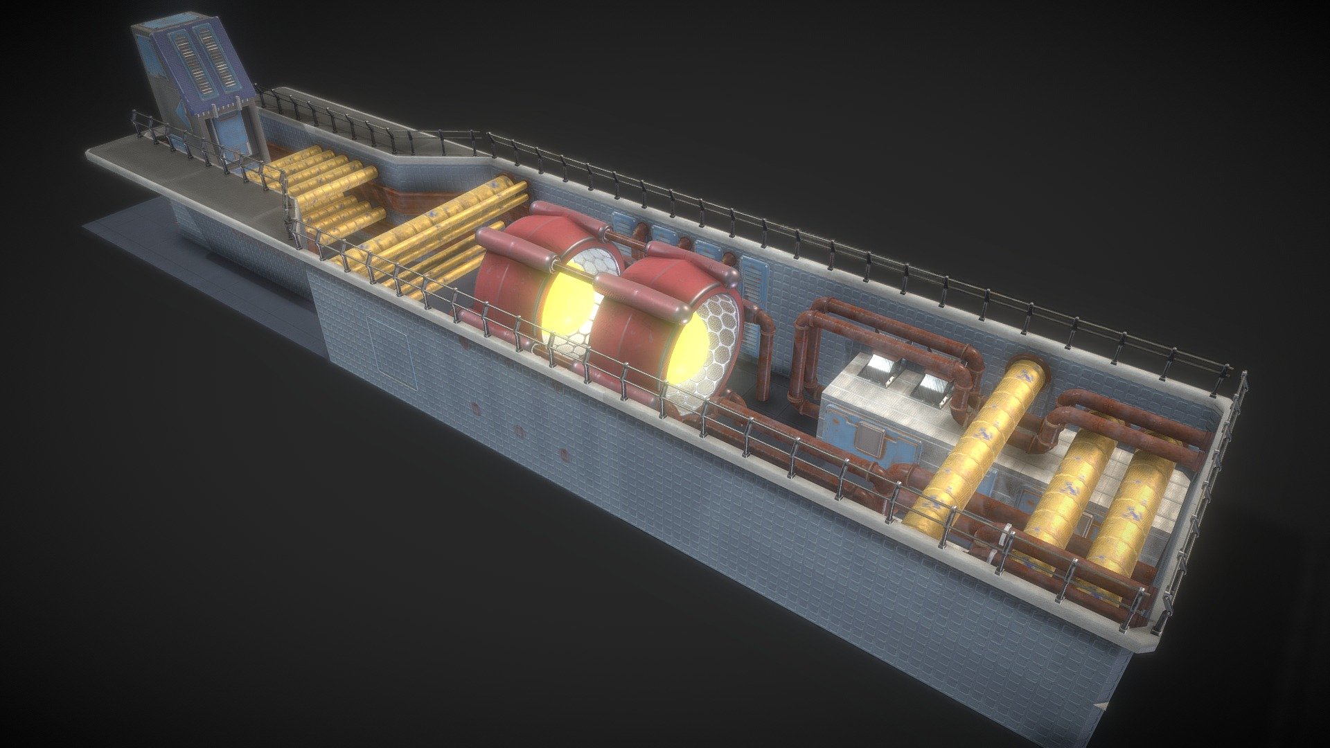 a niche in the floor with plasma reactors - 3D model by Realtime ...
