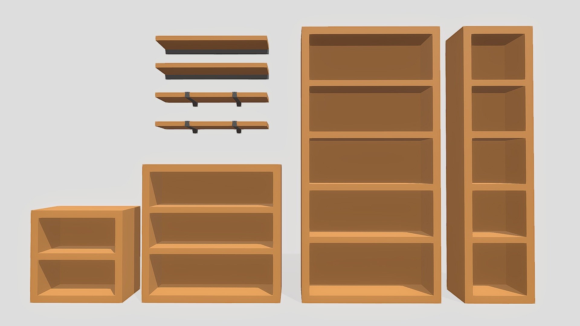 Low Poly Bookshelf Set - Download Free 3D model by kimmy.k (@k_nelms ...