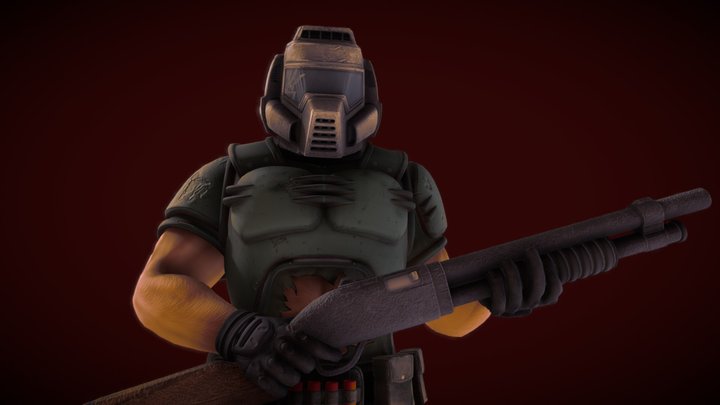 Doomguy 3D models - Sketchfab