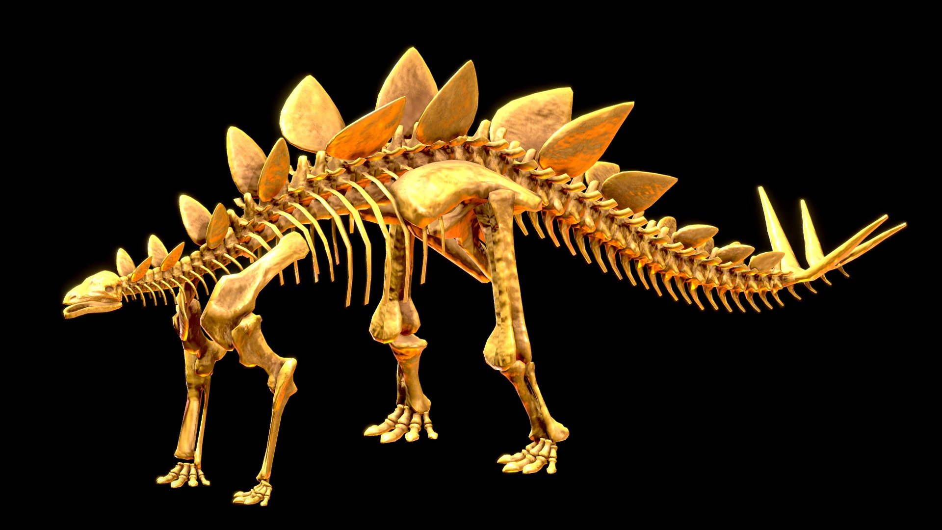 Realistic Reptilians Fossil - Stegosaurus - Buy Royalty Free 3D model ...
