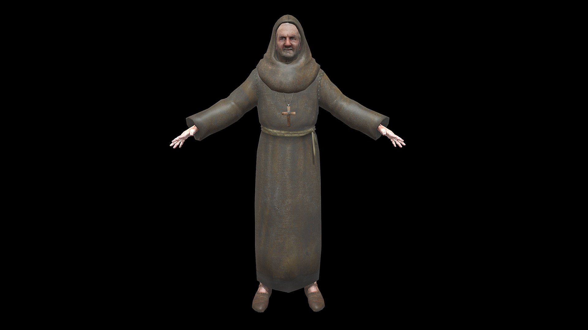 mendicant monk (low poly) - Download Free 3D model by Götz von ...