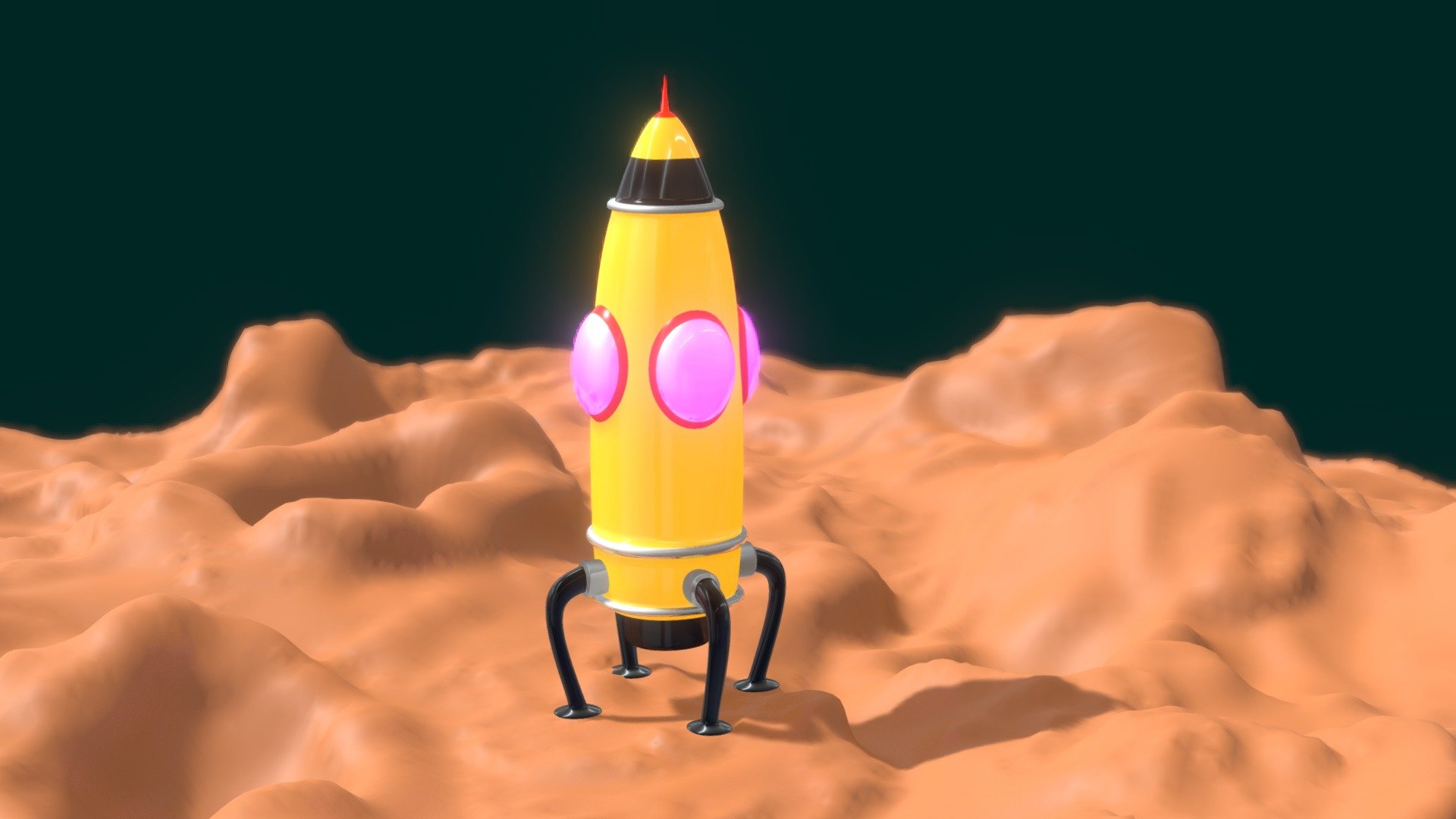 Cartoon Rocket - 3D model by Chakra (@Chakra_s) [36e88a2] - Sketchfab