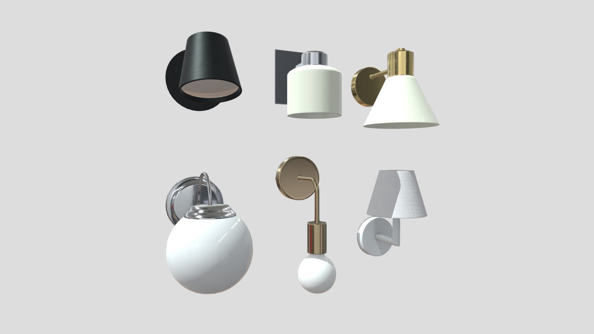 Wall Lamp Pack - Buy Royalty Free 3D model by plaggy [36e9795 ...