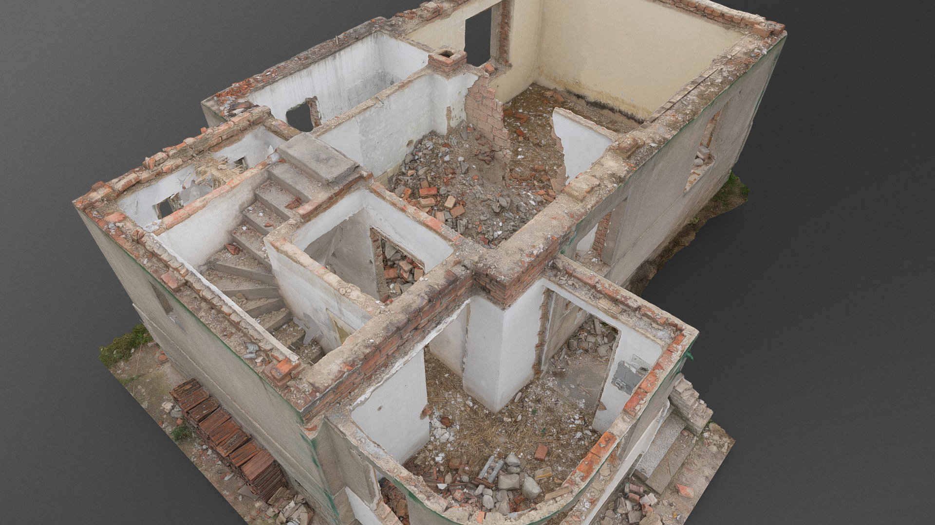 Demolished house ruin - Buy Royalty Free 3D model by matousekfoto [36ecf4e] - Sketchfab Store