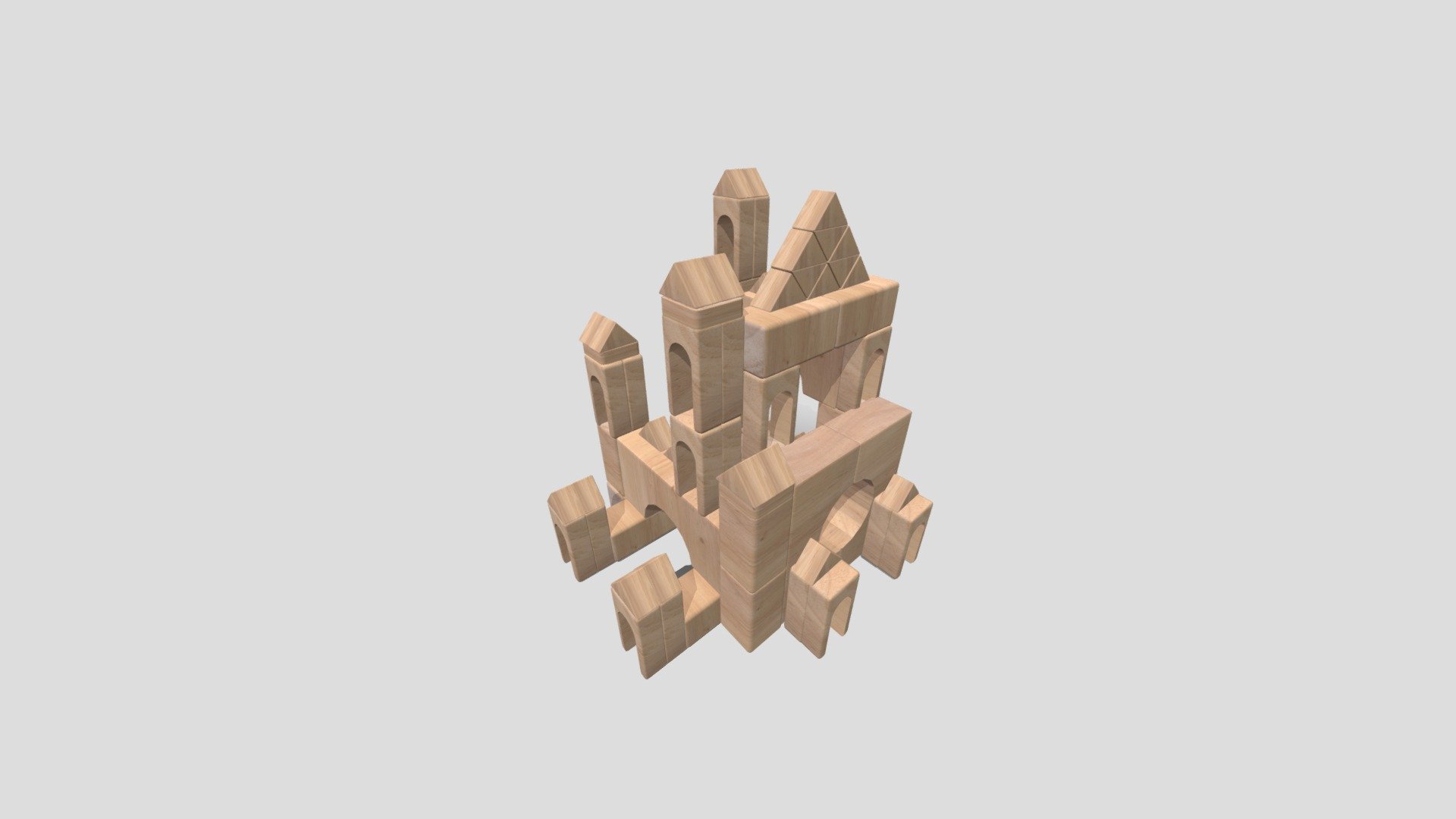 wood block castle - 3D model by hammon59 [36f1dea] - Sketchfab
