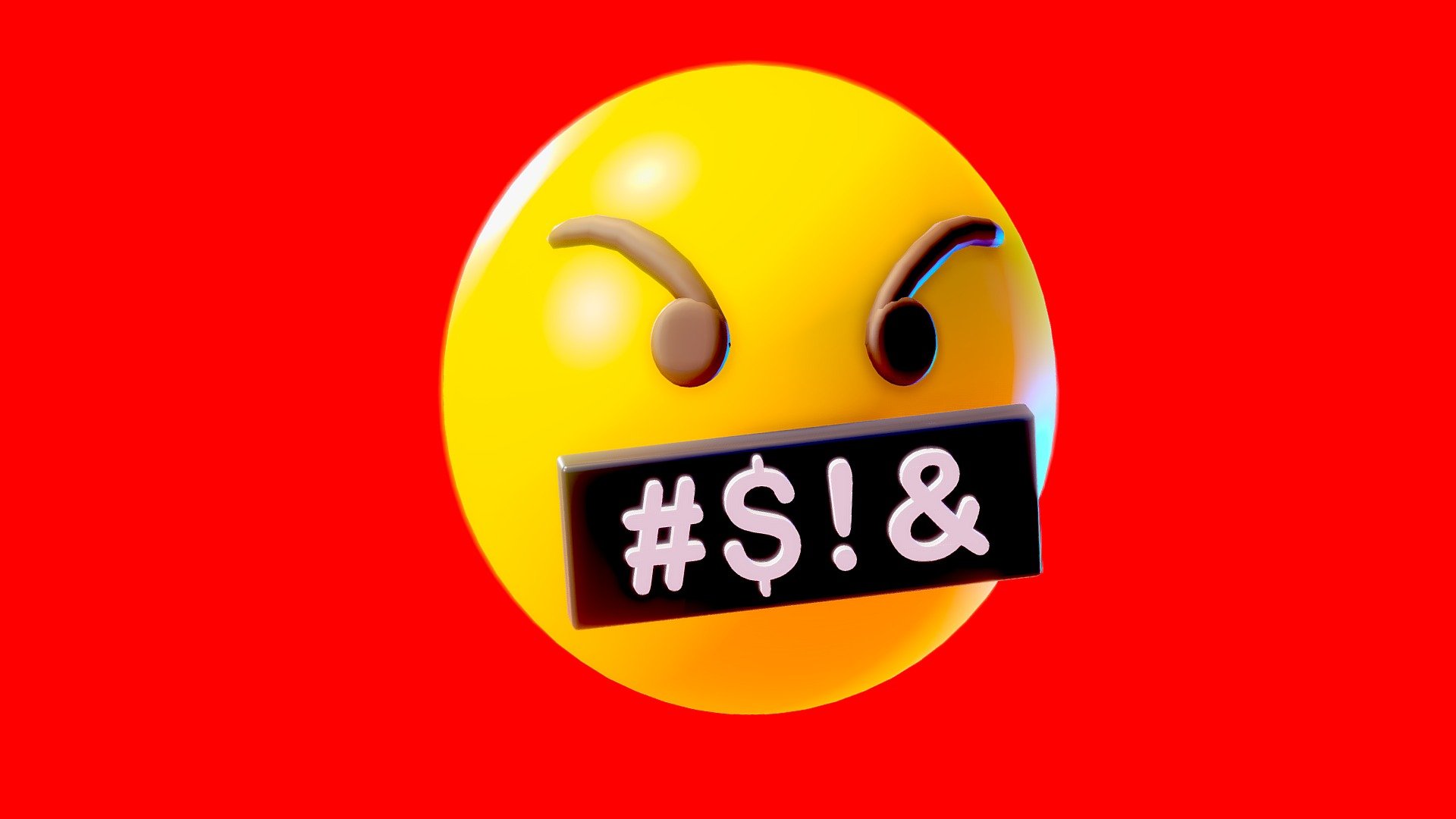 Cursing Word Censored Emoticon Emoji or Smiley - Buy Royalty Free 3D ...