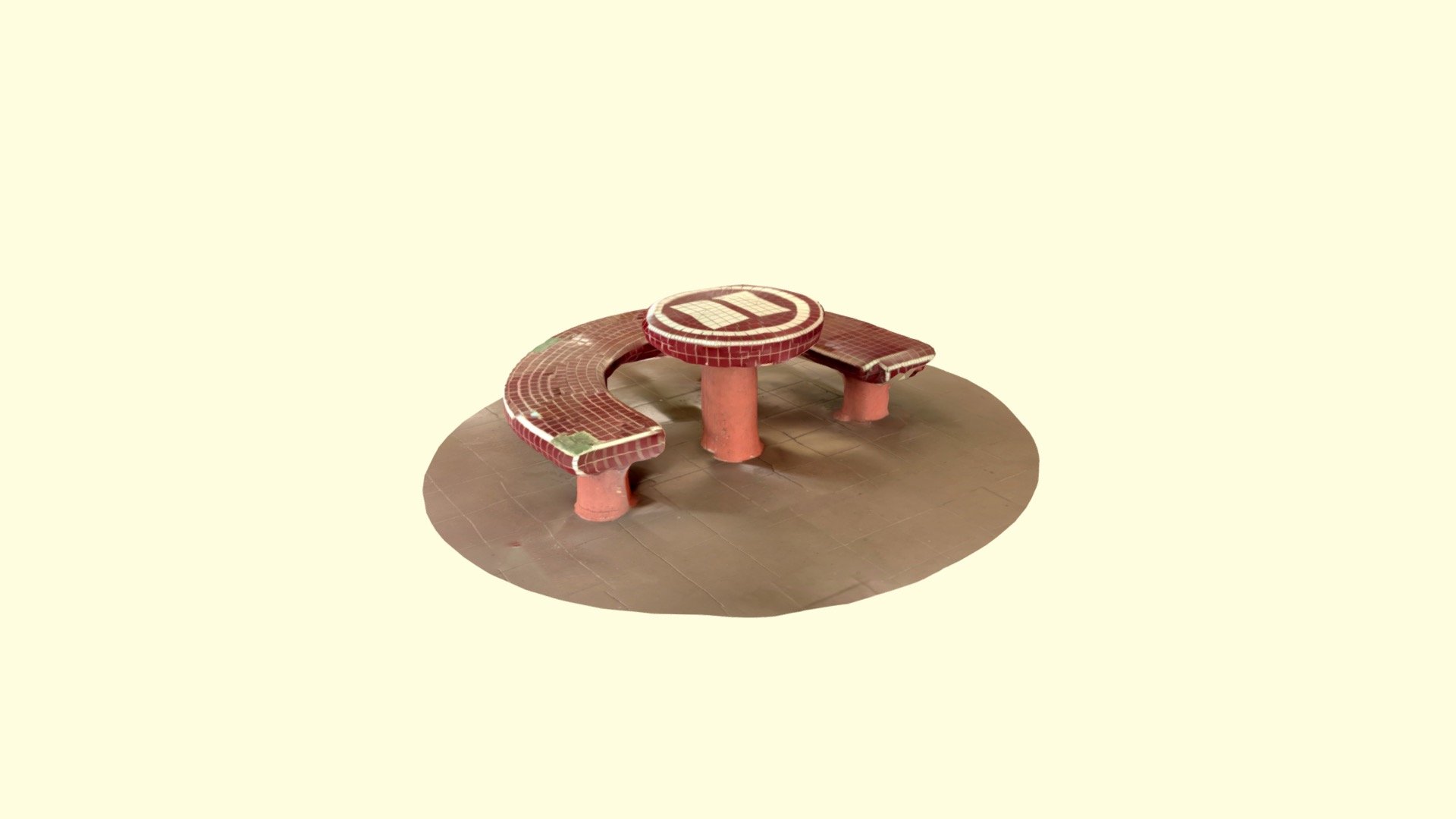 HDB Void Deck Red Brown Table - Download Free 3D model by Mr. Mushi ...
