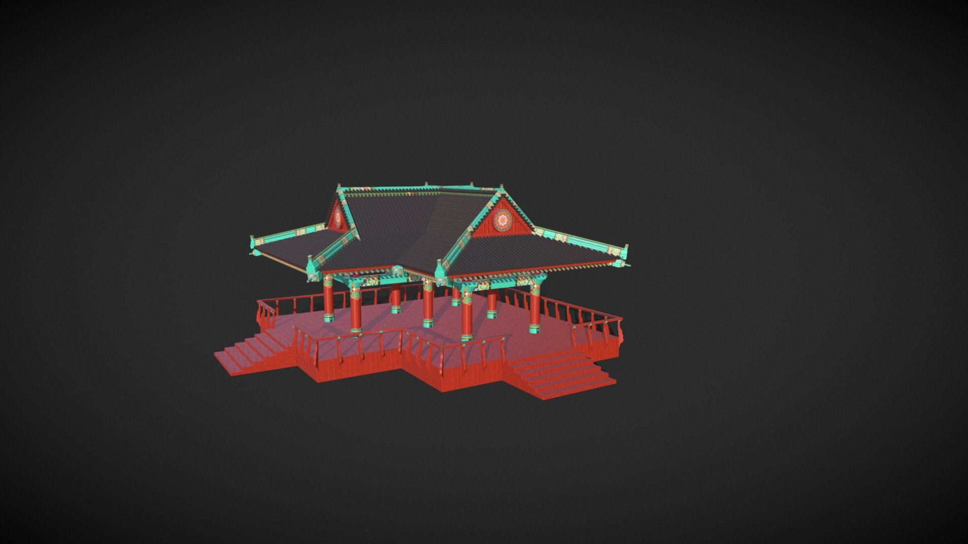 South Korean Temple - 3D model by LiamvanAsten [370ef91] - Sketchfab