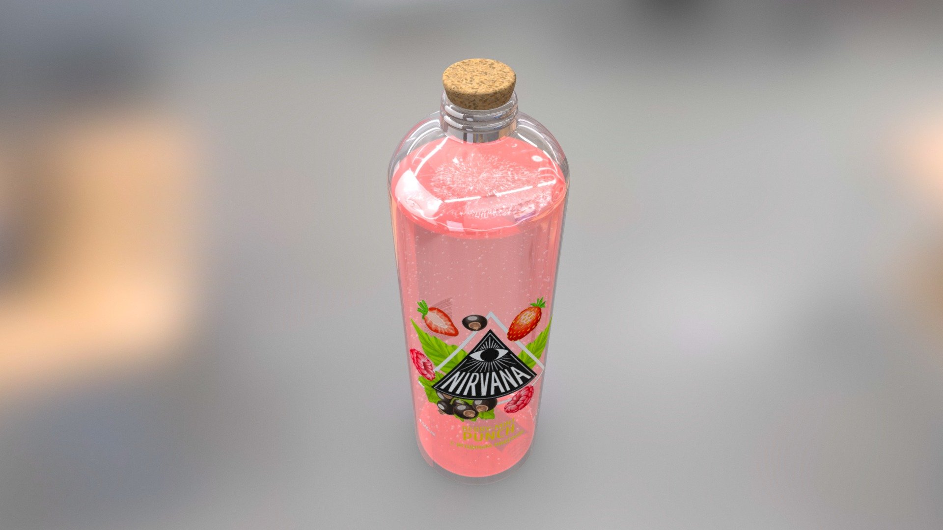 Glass Bottle alcohol drink - 3D model by Aleksei (@virare3d) [370fb34 ...
