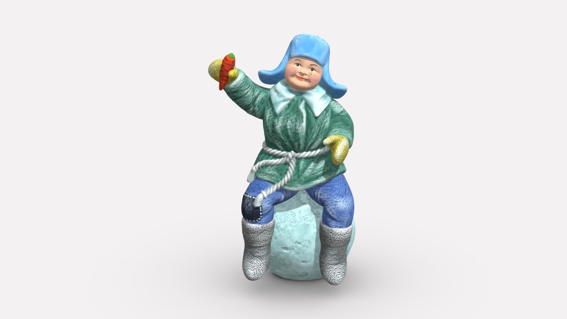 001352 seating boy on a snowball with a carrot - Buy Royalty Free 3D ...