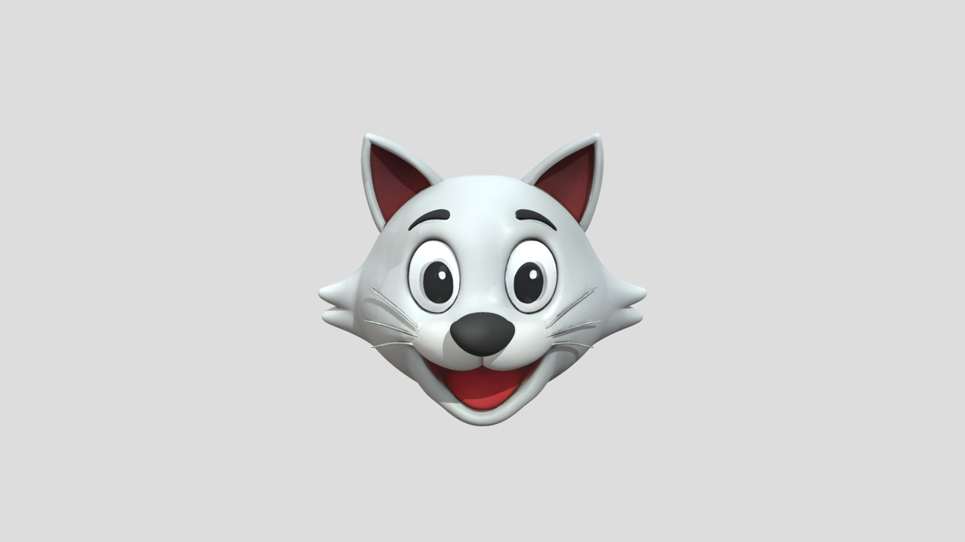 Cartoon cat face - 3D model by sguardado [37160cf] - Sketchfab