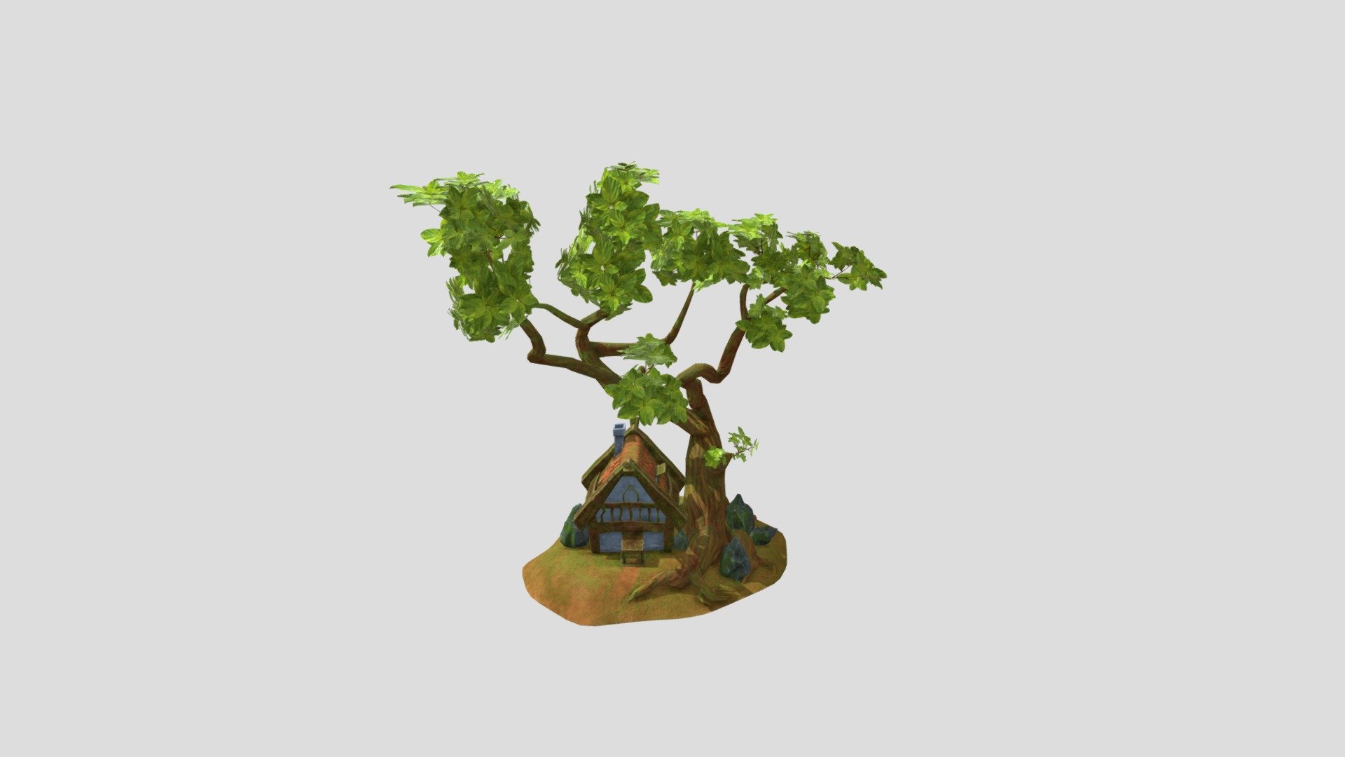 Hut and tree - 3D model by NikitaDorosh [371711d] - Sketchfab