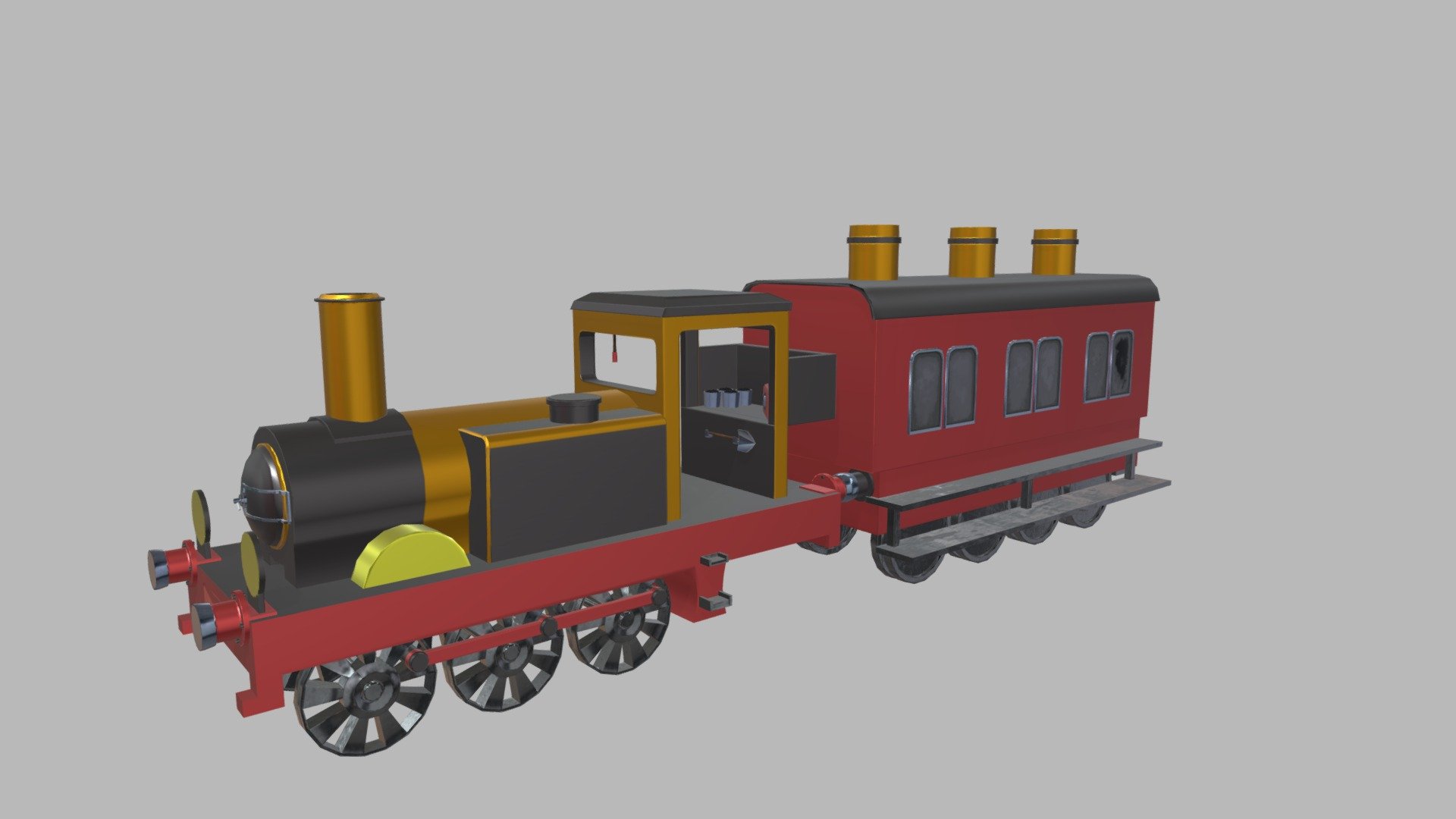Steam train - 3D model by DISMHa_Ha [371d737] - Sketchfab