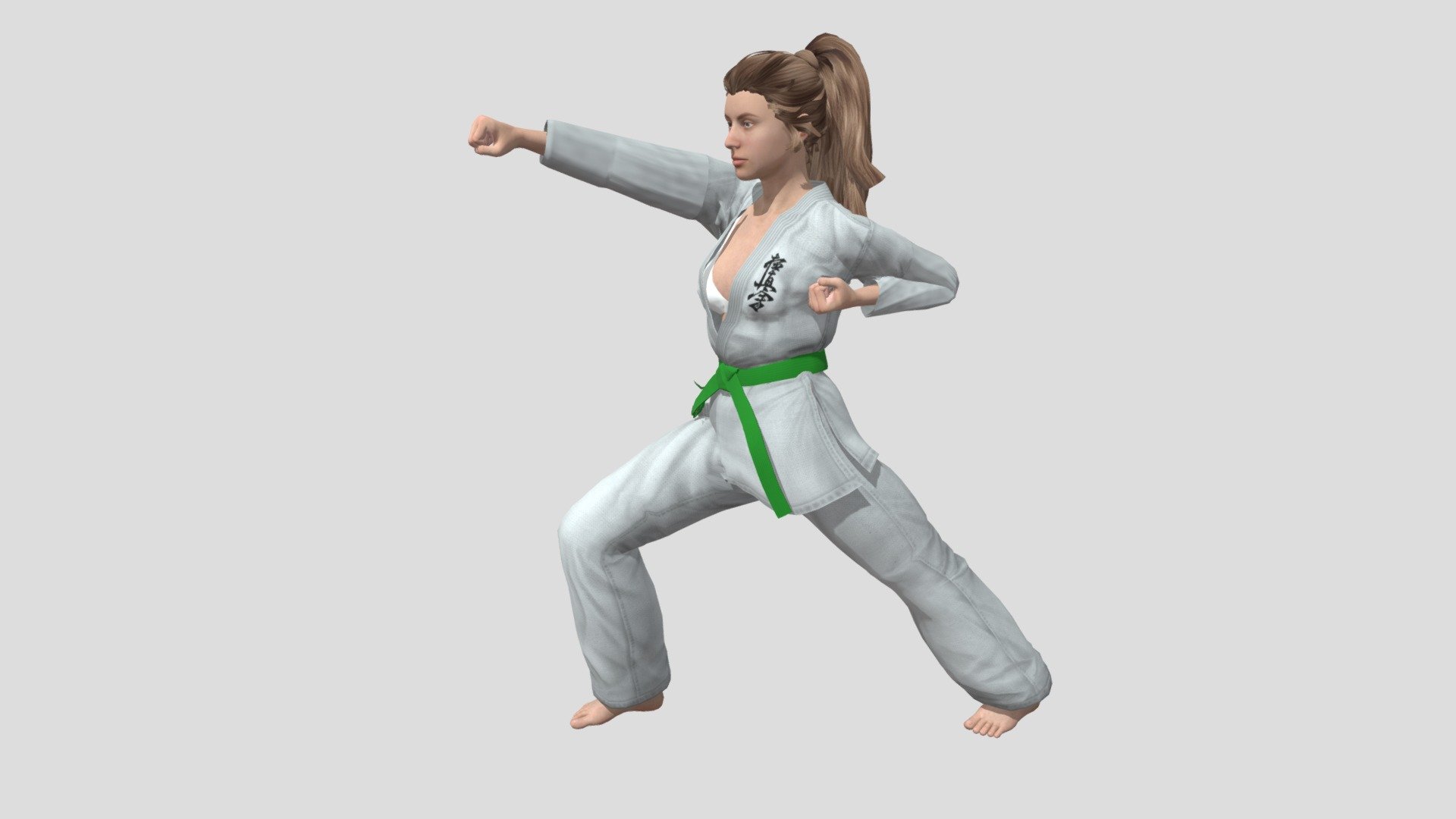 Karate girl strike pose - Download Free 3D model by Bazsi1986 [371db71 ...