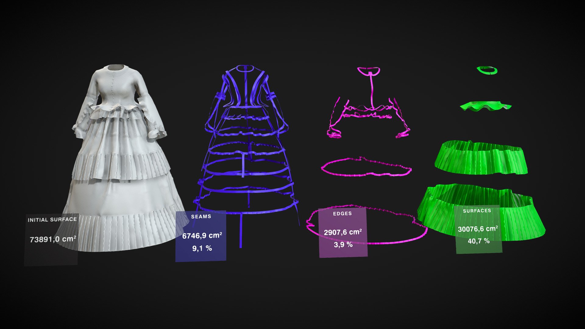 Digital twin of costume #1 – Segmented surface - Download Free 3D model ...