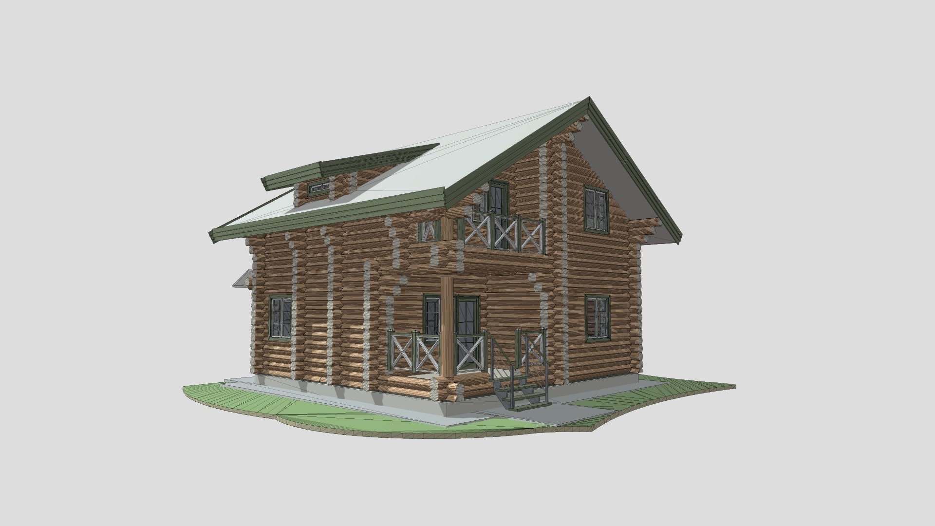 Log cabin - 3D model by projectstroy [3729003] - Sketchfab