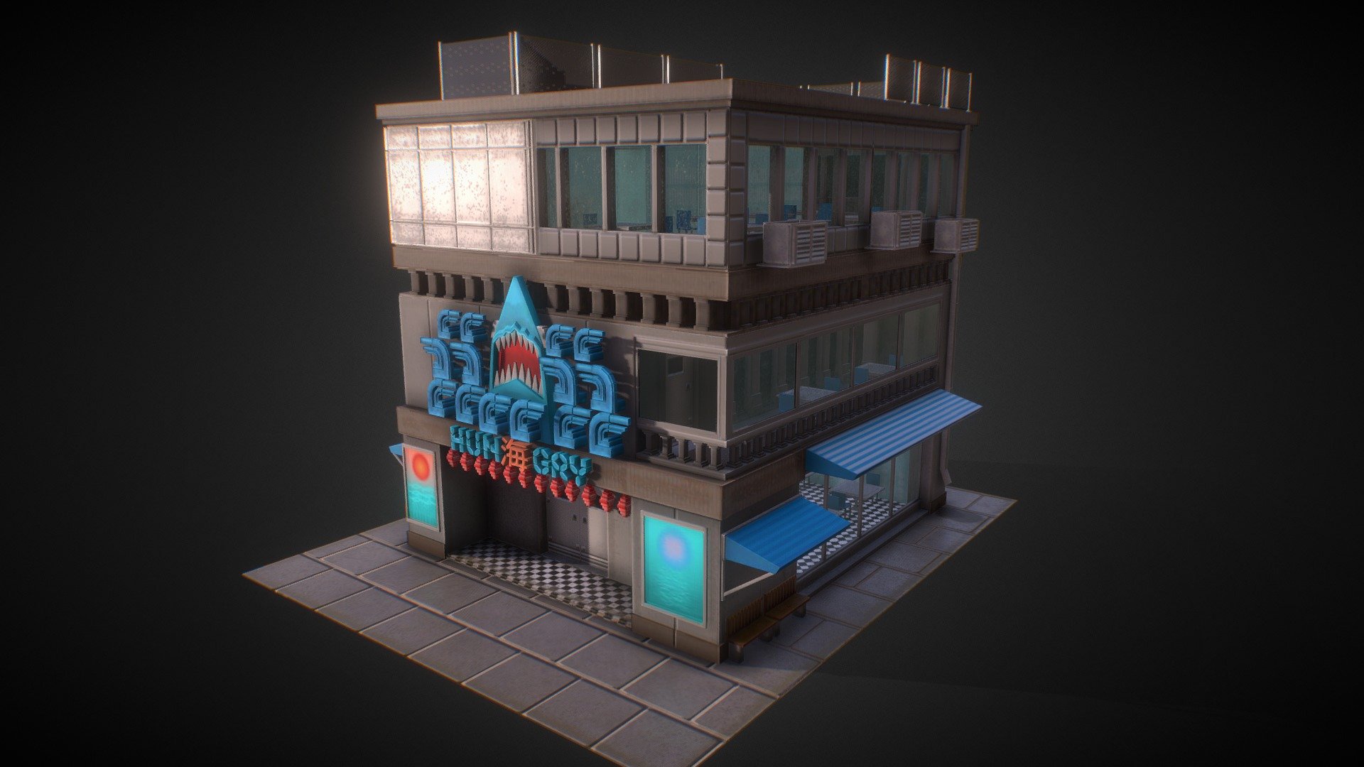 Low Poly Building 3 - 3D model by _voxel_ [372e1fb] - Sketchfab