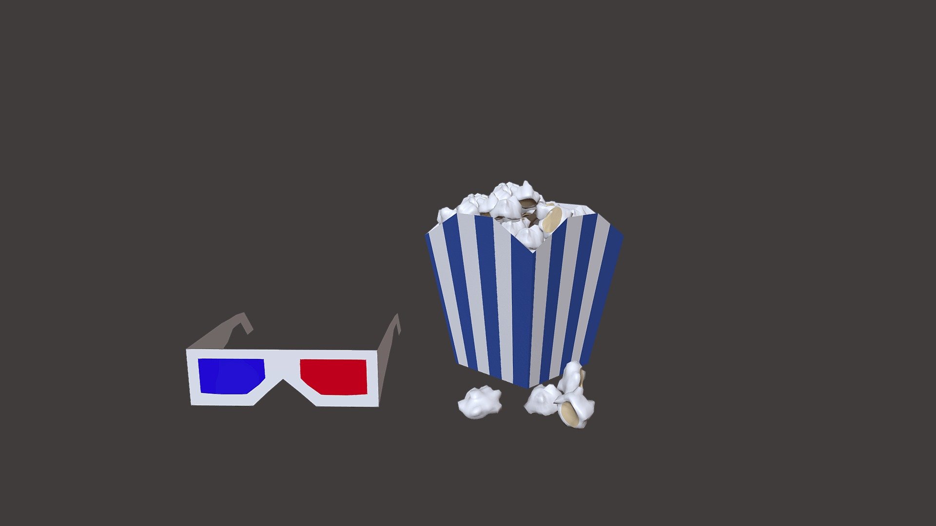 popcorn and 3d glasses - Download Free 3D model by odessey [3741134 ...