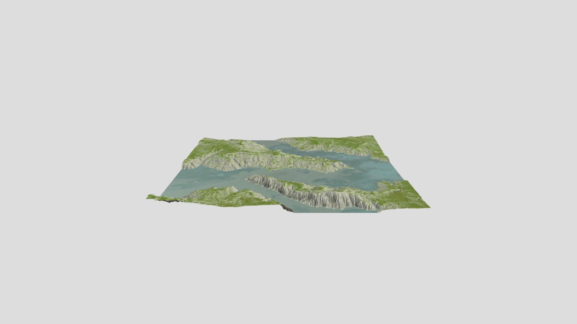 Splitting Rivers Landscape - 3D model by BrandXR [37450f0] - Sketchfab