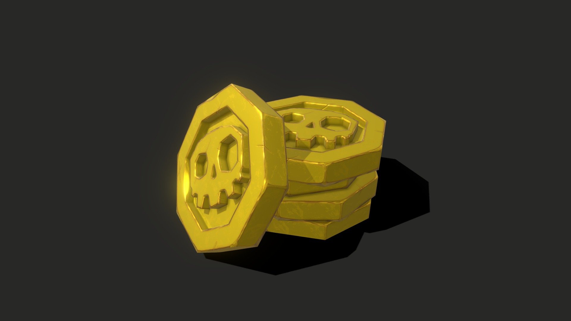 Low Poly Skull Coin - 3D model by Cajetan [374551a] - Sketchfab