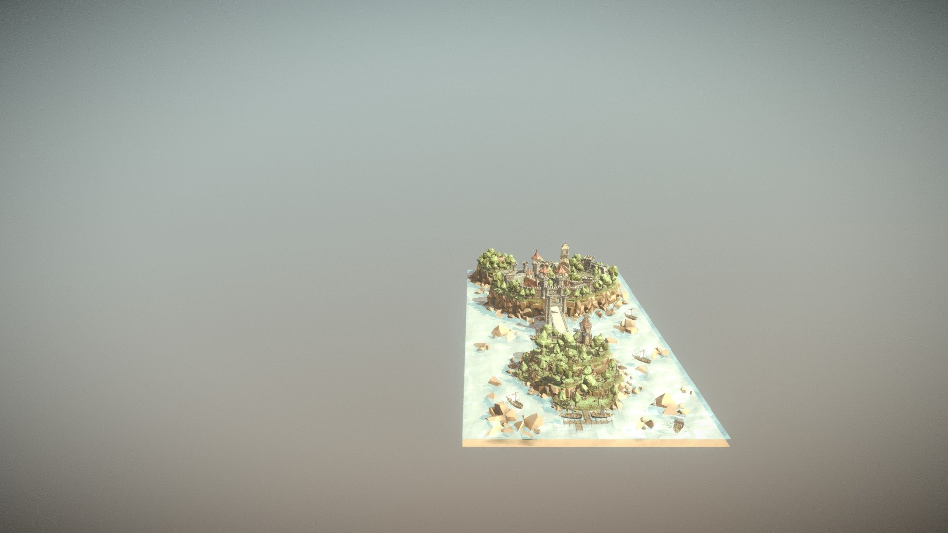 Low Poly Modular Castle Asset Pack - Demo Scene - 3D model by Ventuar ...
