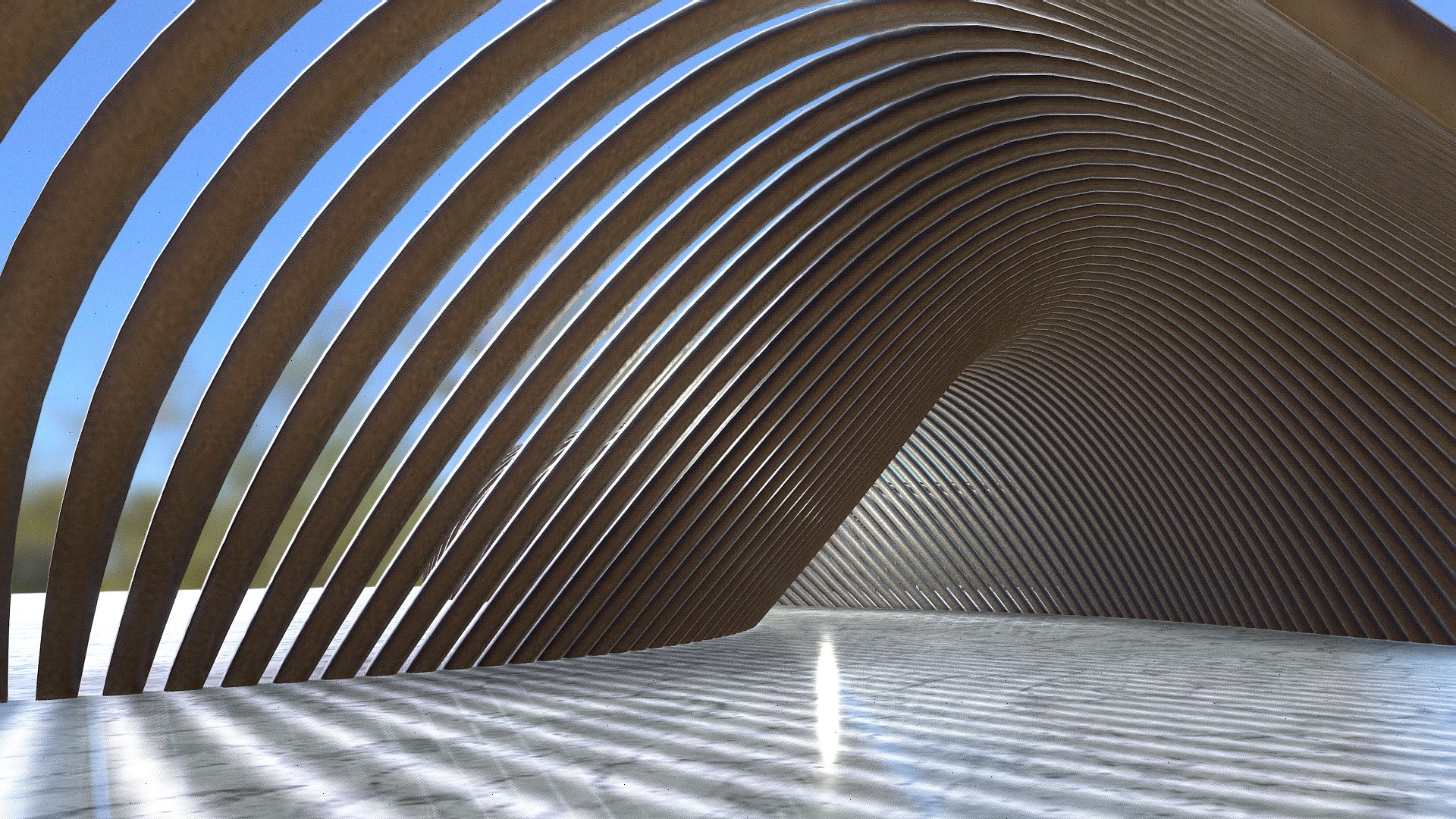 Elegant Drift Canopy Tunnel Space - Buy Royalty Free 3D model by ...