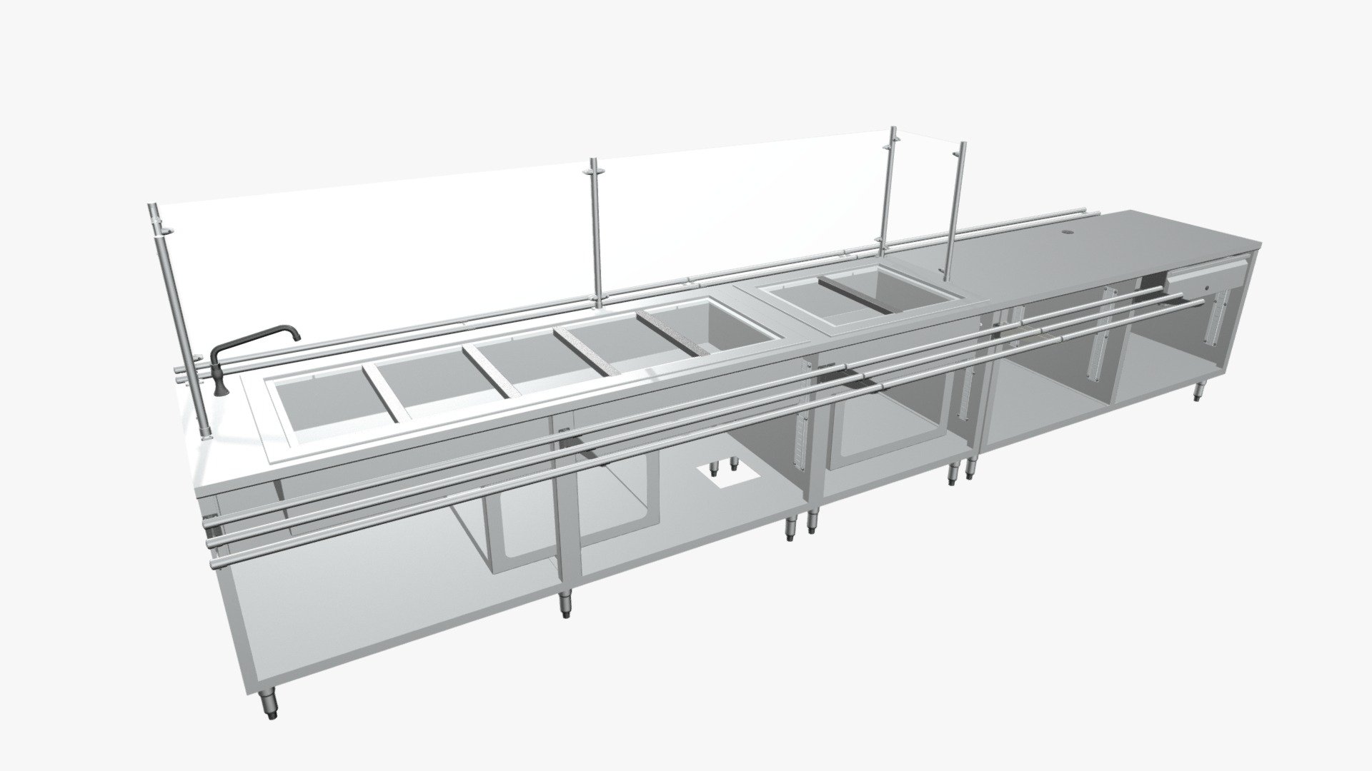 EasyMOD Stainless Steel Cafeteria Line Project - 3D model by BKR ...