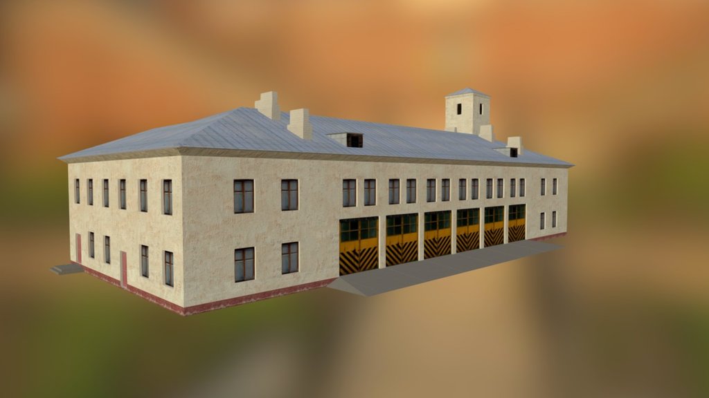 Soviet fire station (type 4-16-21) - 3D model by prilukskiy [375c0d3 ...