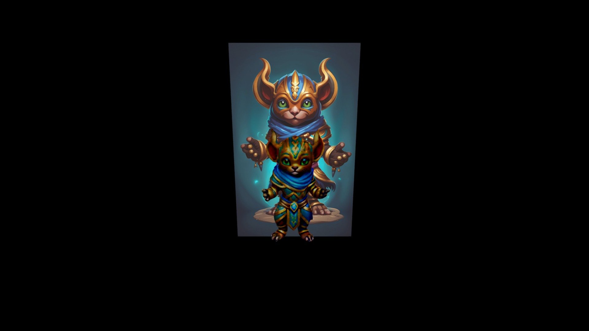 a cartoon cat dressed in armor and holding a swo - Download Free 3D ...