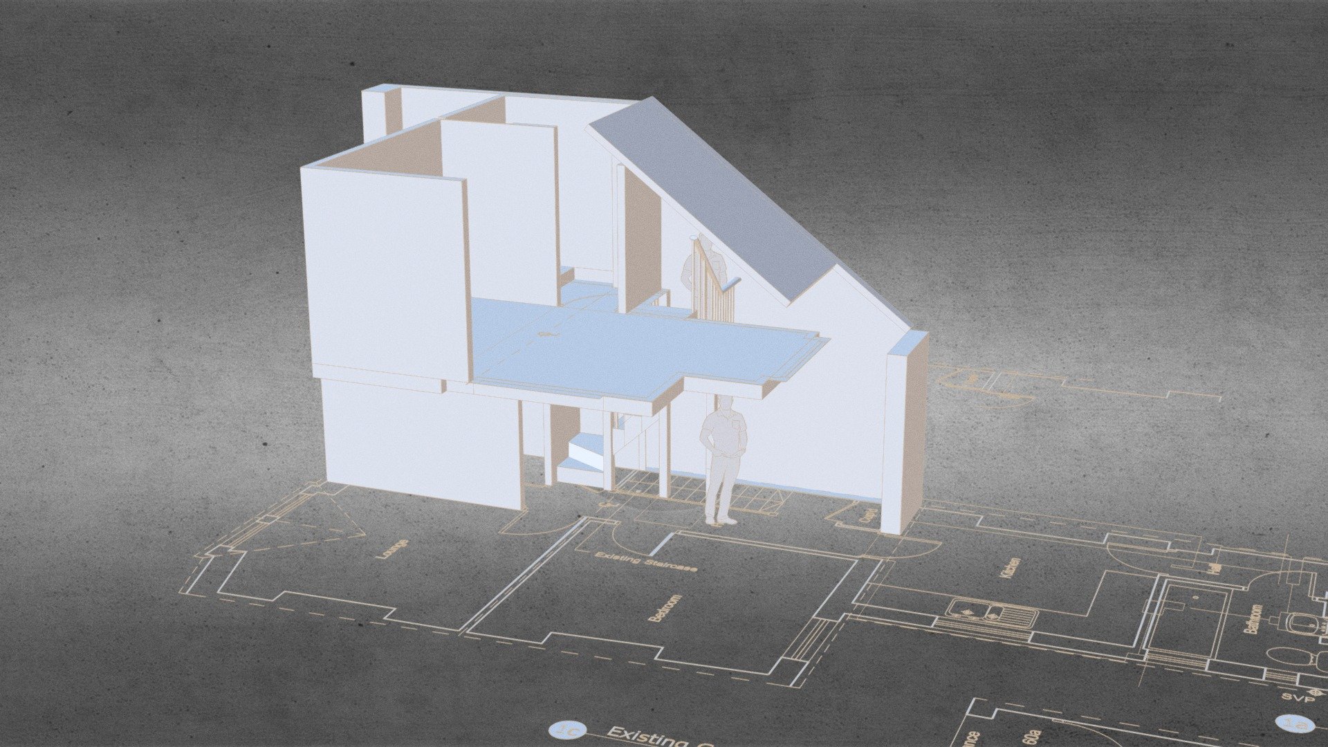 72a Building With Stairs And Roof - 3D model by castrum.eu [375eba6 ...