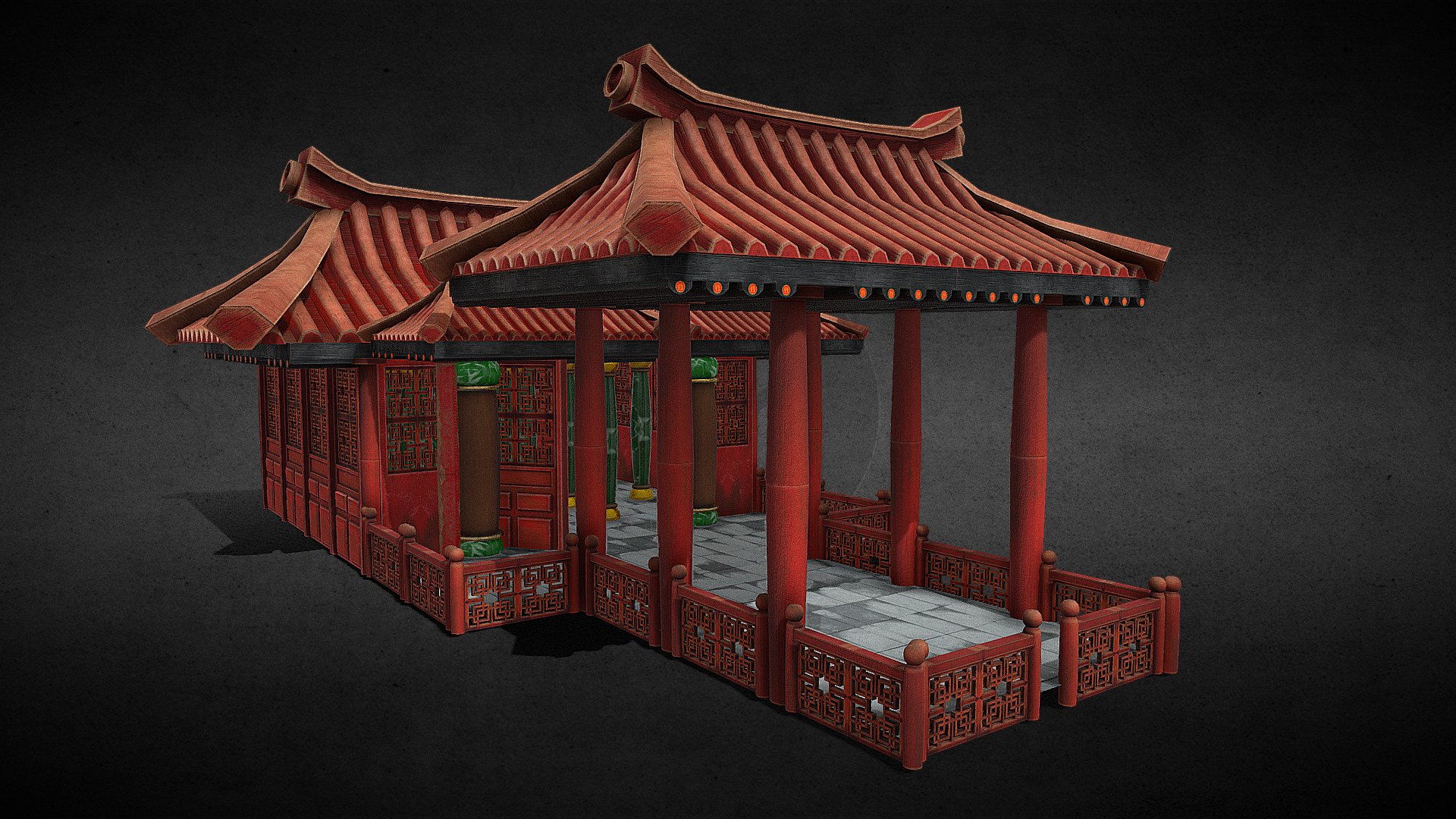 Chinese Temple - Modular and Game Ready - Buy Royalty Free 3D model by ...